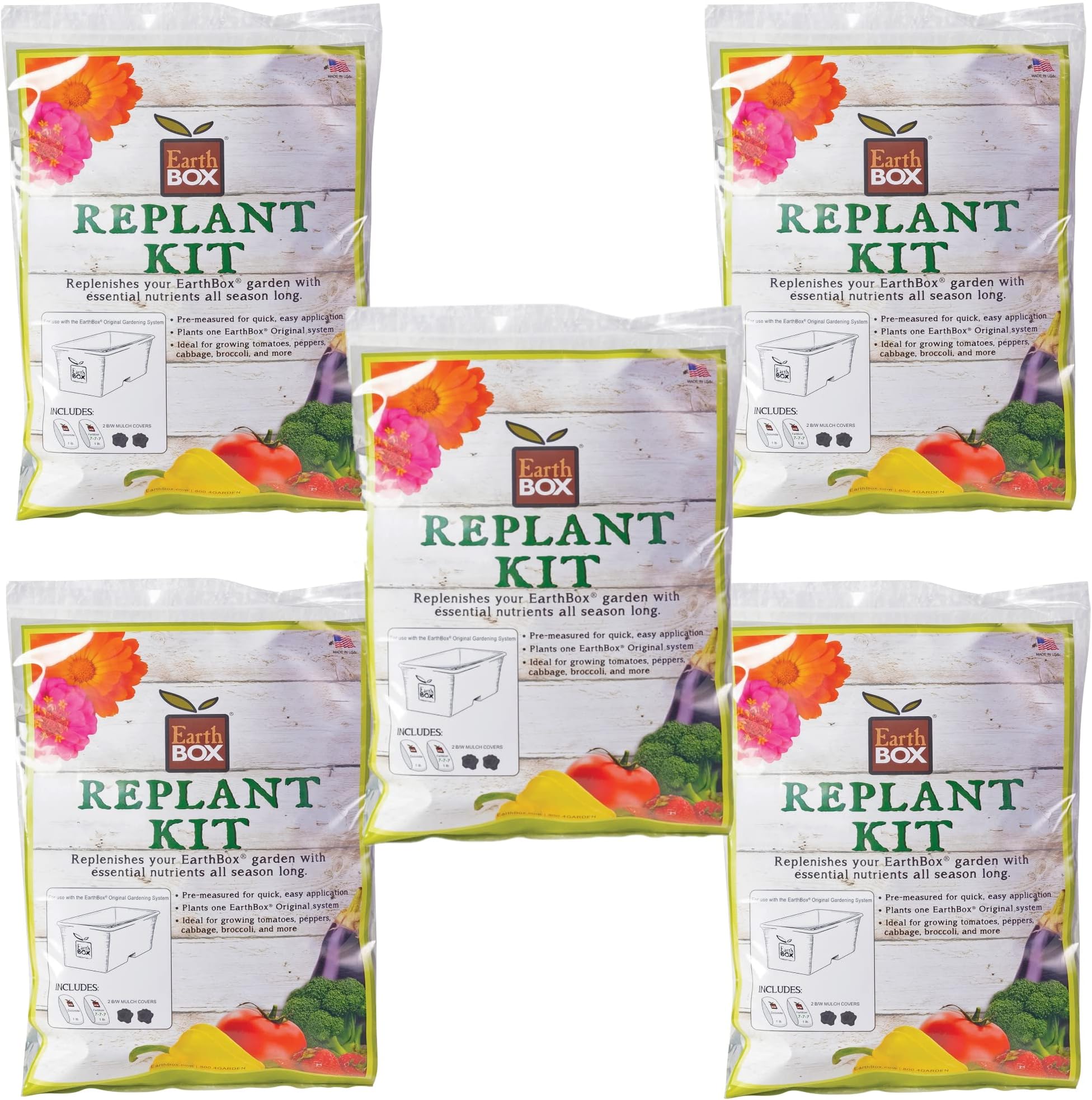 Amazon.com : Novelty EarthBox, 8-3-5 Natural Replant Kit (Pack of 5 ...