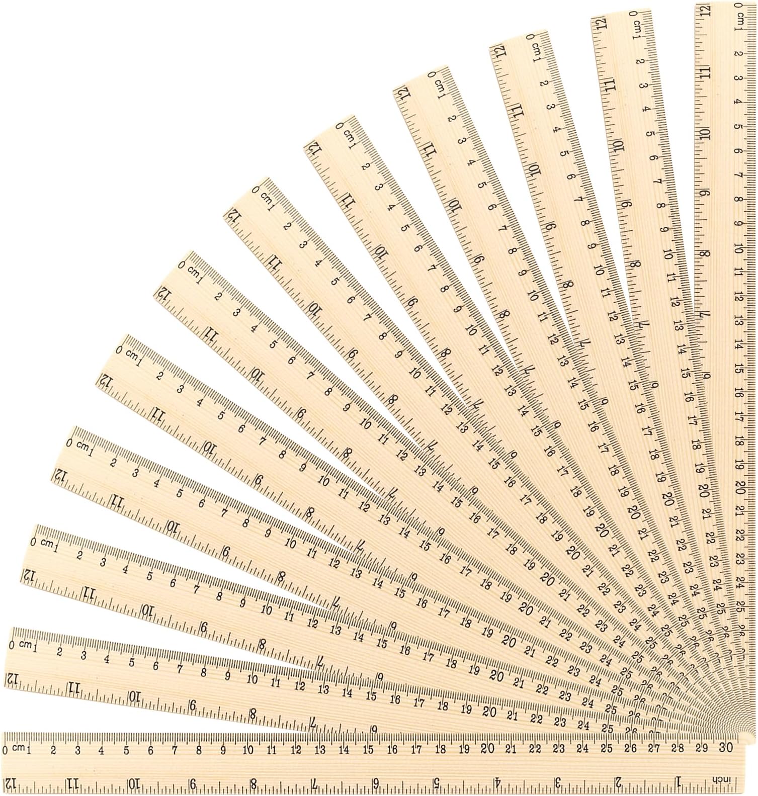 Amazon.com : Koogel 12PCS Wooden Rulers Bulk, Wood Ruler 12inch/30cm ...