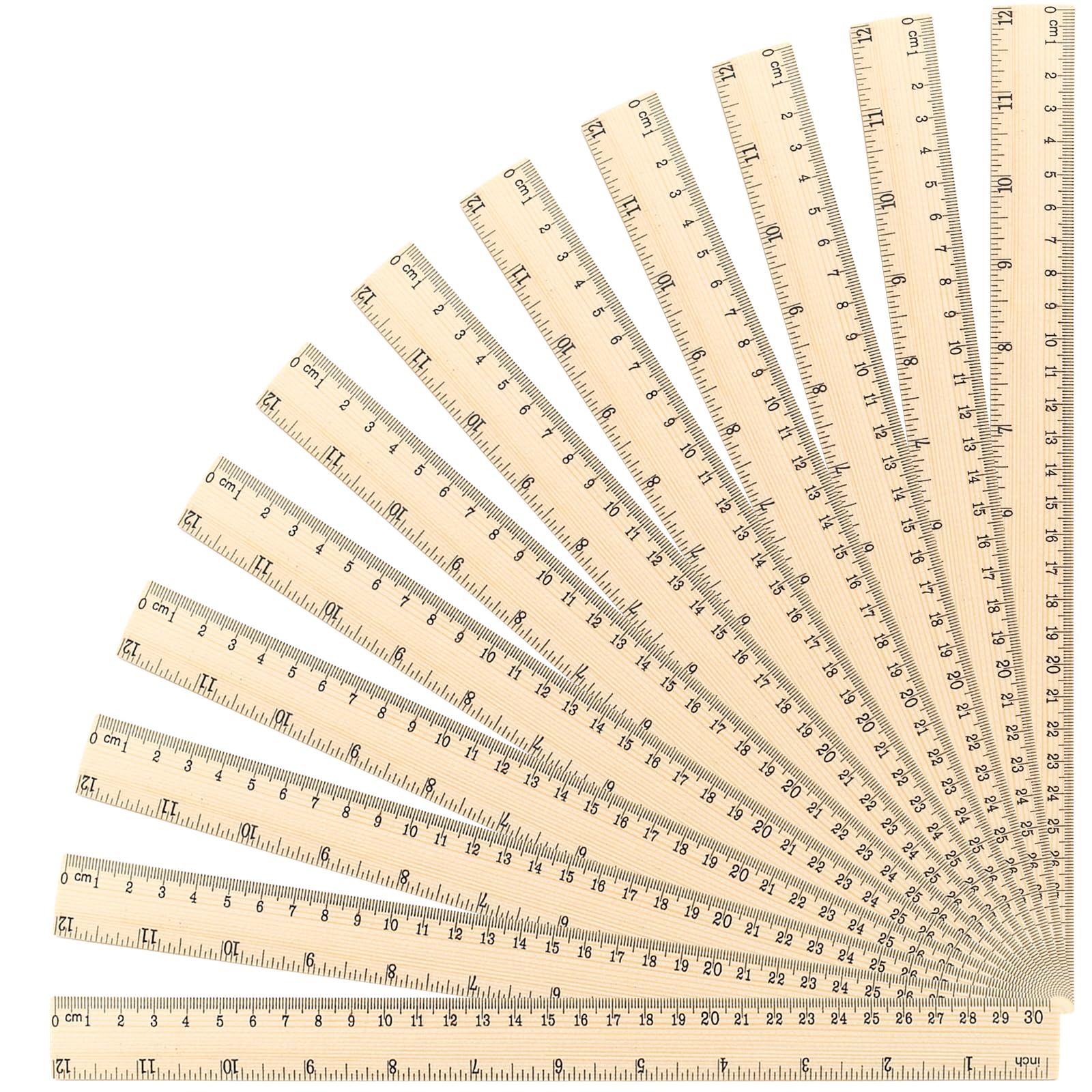 Snapklik.com : 12PCS Wooden Rulers Bulk, Wood Ruler 12inch/30cm ...