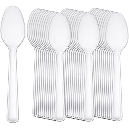 Amazon.com: 300 Clear Plastic Spoons | Heavy Duty Plastic Silverware ...