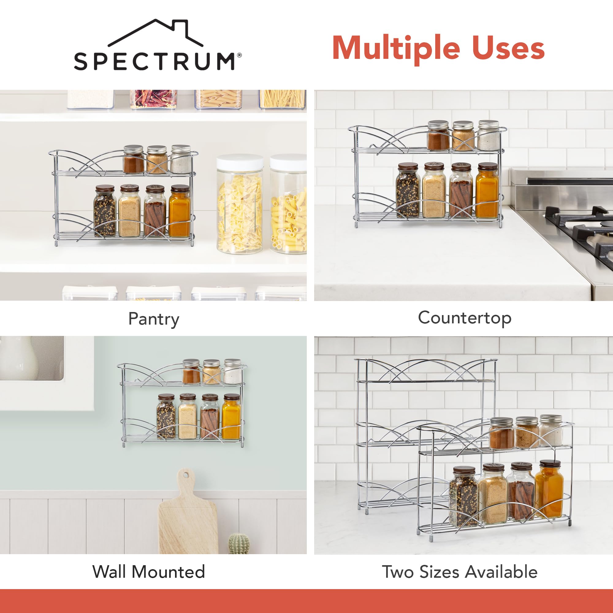Snapklik.com : Spectrum Spice Rack Organizer For Countertop, 2 Tier ...