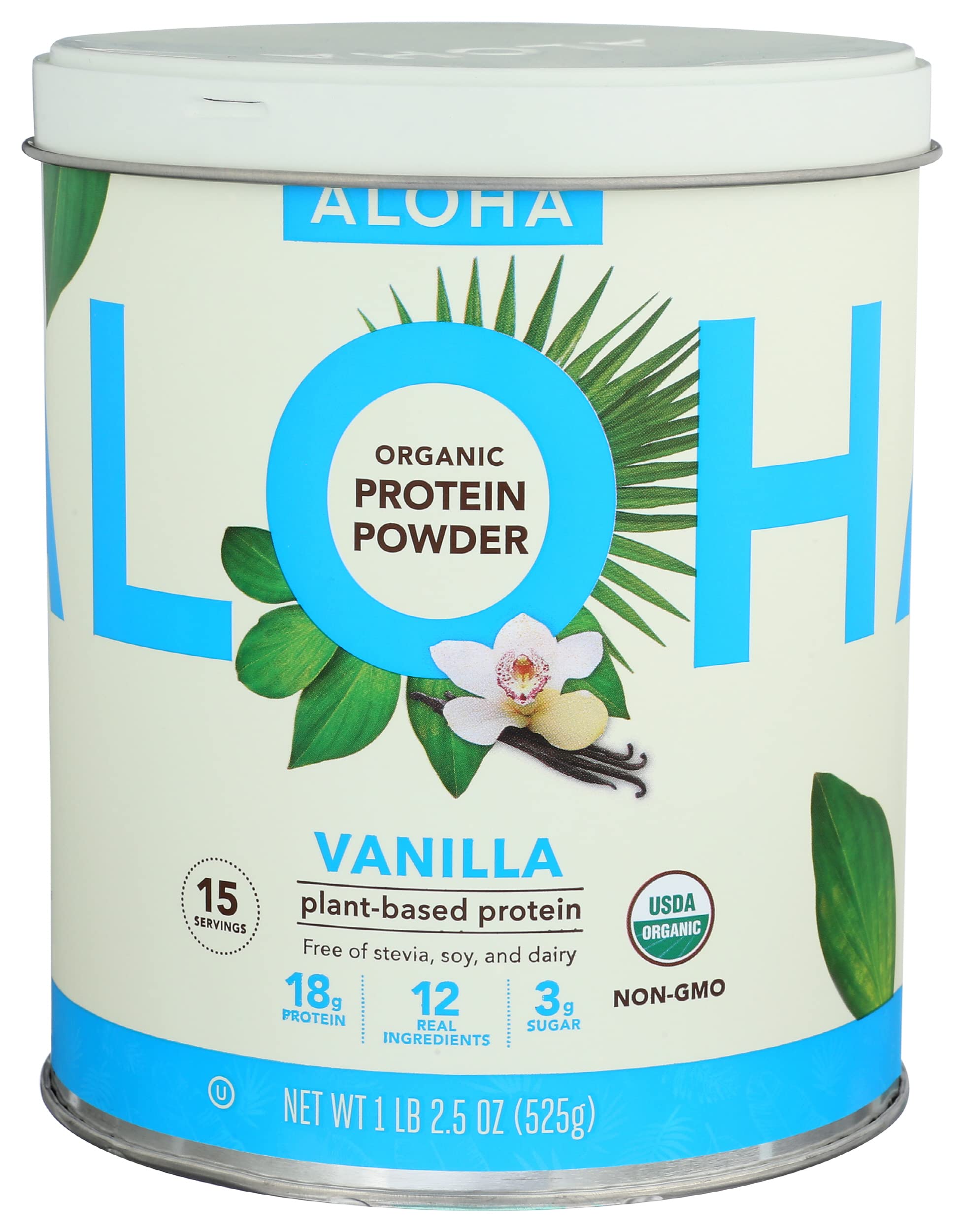 Amazon.com: Aloha Organic Plant-Based Protein Powder, Vanilla, 18g ...