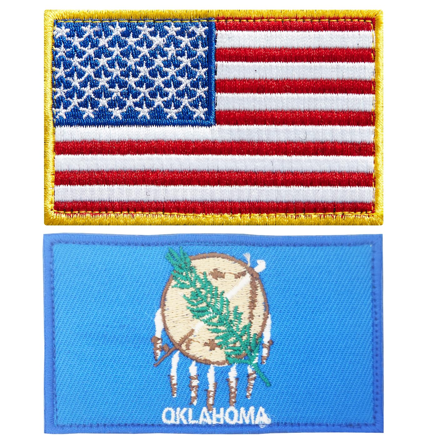 Amazon.com: stidsds 2 Pack American US Oklahoma Flag Patch USA Oklahoma OK State Flags ...