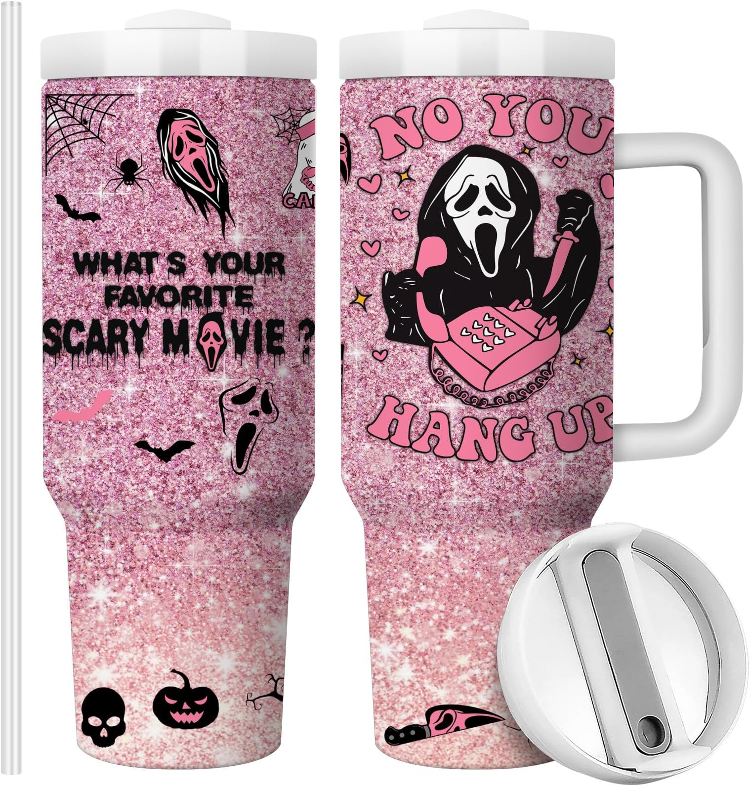 Amazon.com | 40 oz Tumbler with Handle and Straw Lid, Stainless Steel ...