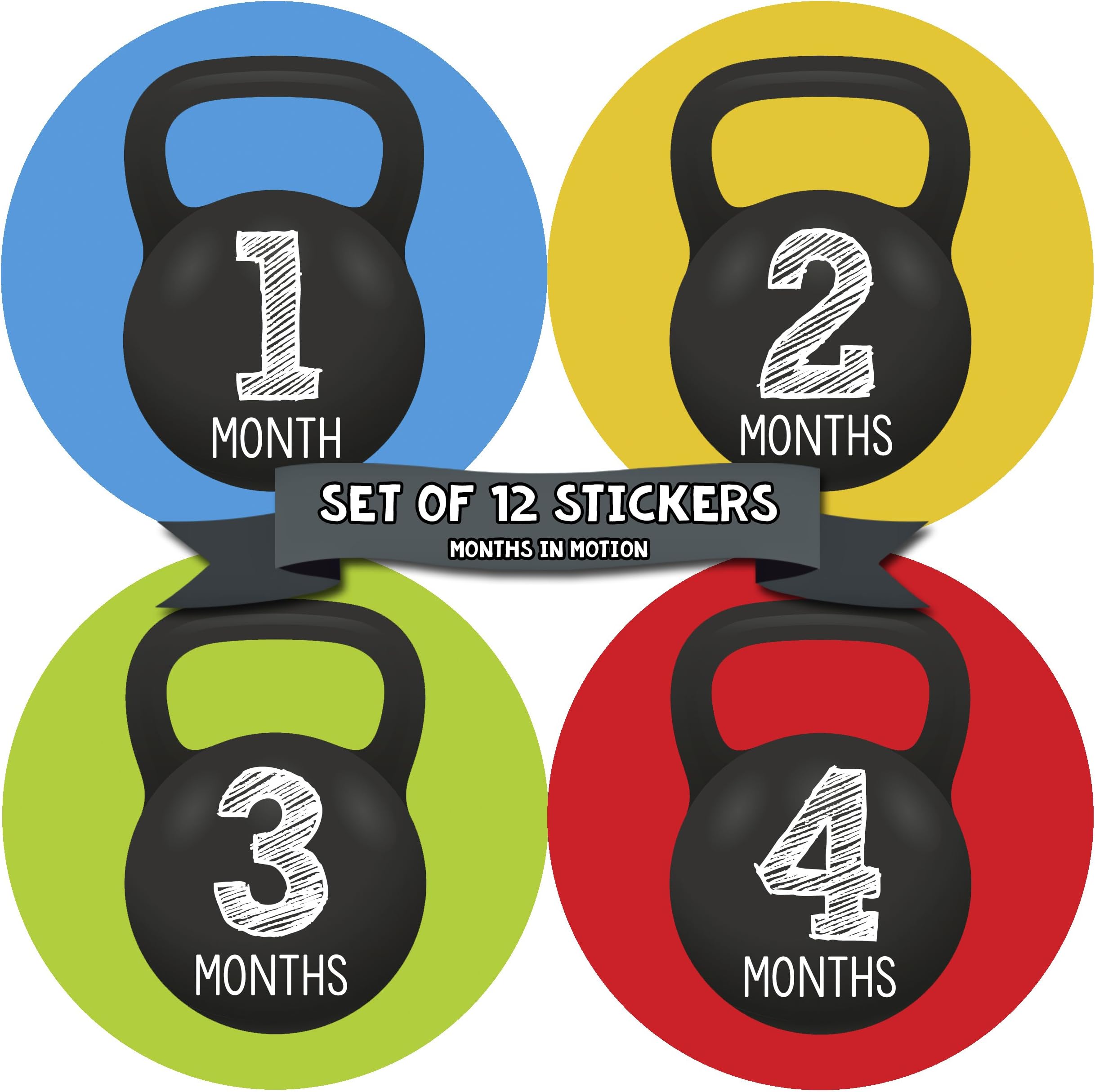 Amazon.com: Months In Motion Baby Monthly Milestone Stickers - First ...