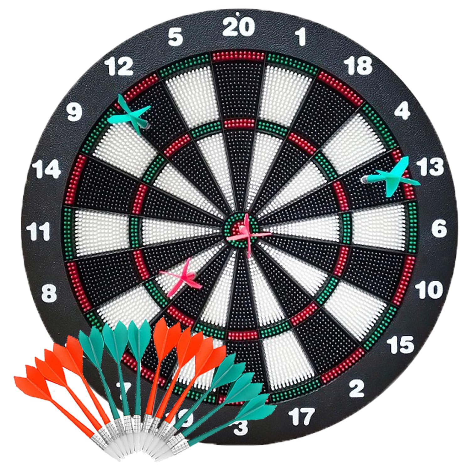 Safety Dart Board for Kids,16.5 Inch Dart Board with 12 Rubber Soft Tip ...