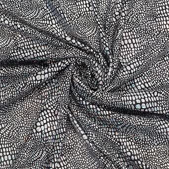 Amazon.com: MAYJOYDIY 1Yard Silver Snake Skin Texture Fabric - 62.2in ...