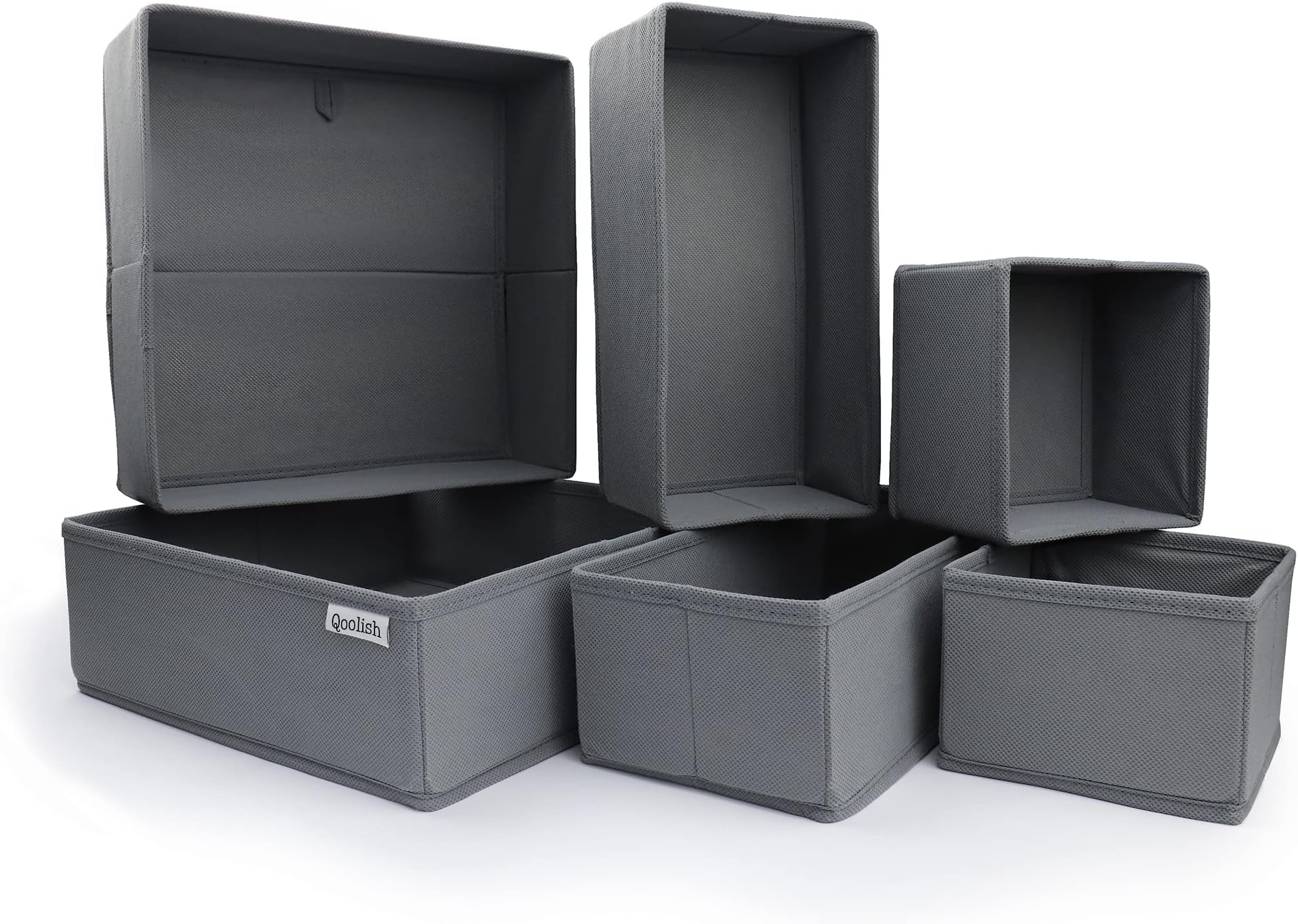 BELLE VOUS 8 Pack of Drawer Organiser Storage Boxes - Foldable Fabric ...