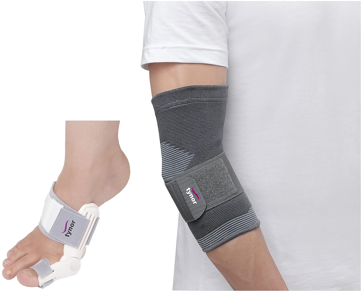 TYNOR Bunion Splint, White, Universal Size, 1 Unit & Tynor Elbow ...