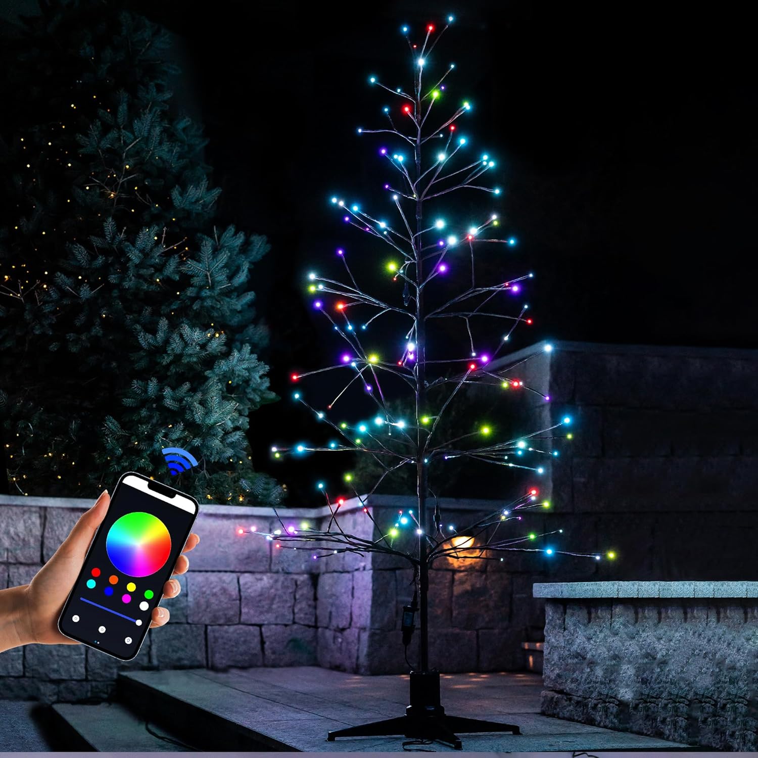 Amazon.com: 6.5FT LED Pre-Lit Artificial Tree with 153 Lights Warm and ...