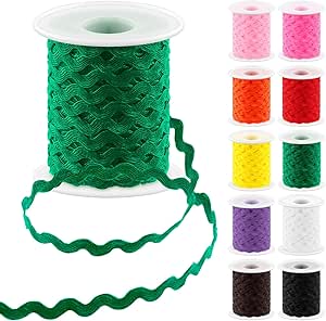 Amazon.com: Glarks 1Pcs 27Yard/25M Green Rick Rack Trim Ribbon Wave ...