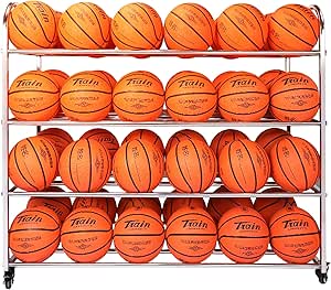 Amazon.com: Sports Ball Racks School Large Capacity Ball Storage Rack ...