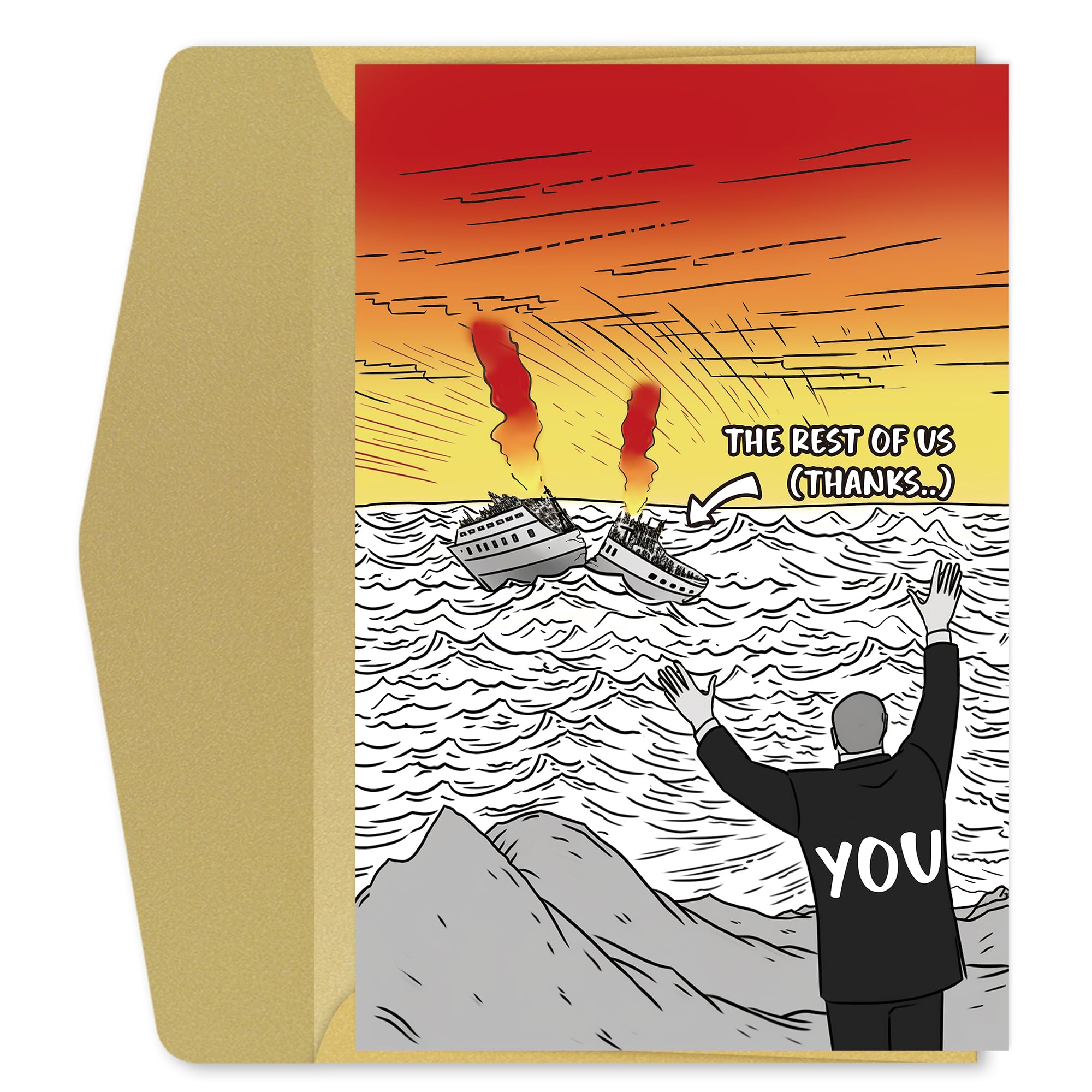 Amazon.com : Lixpexgivt Sinking Ship Leaving Card,Funny Coworker ...