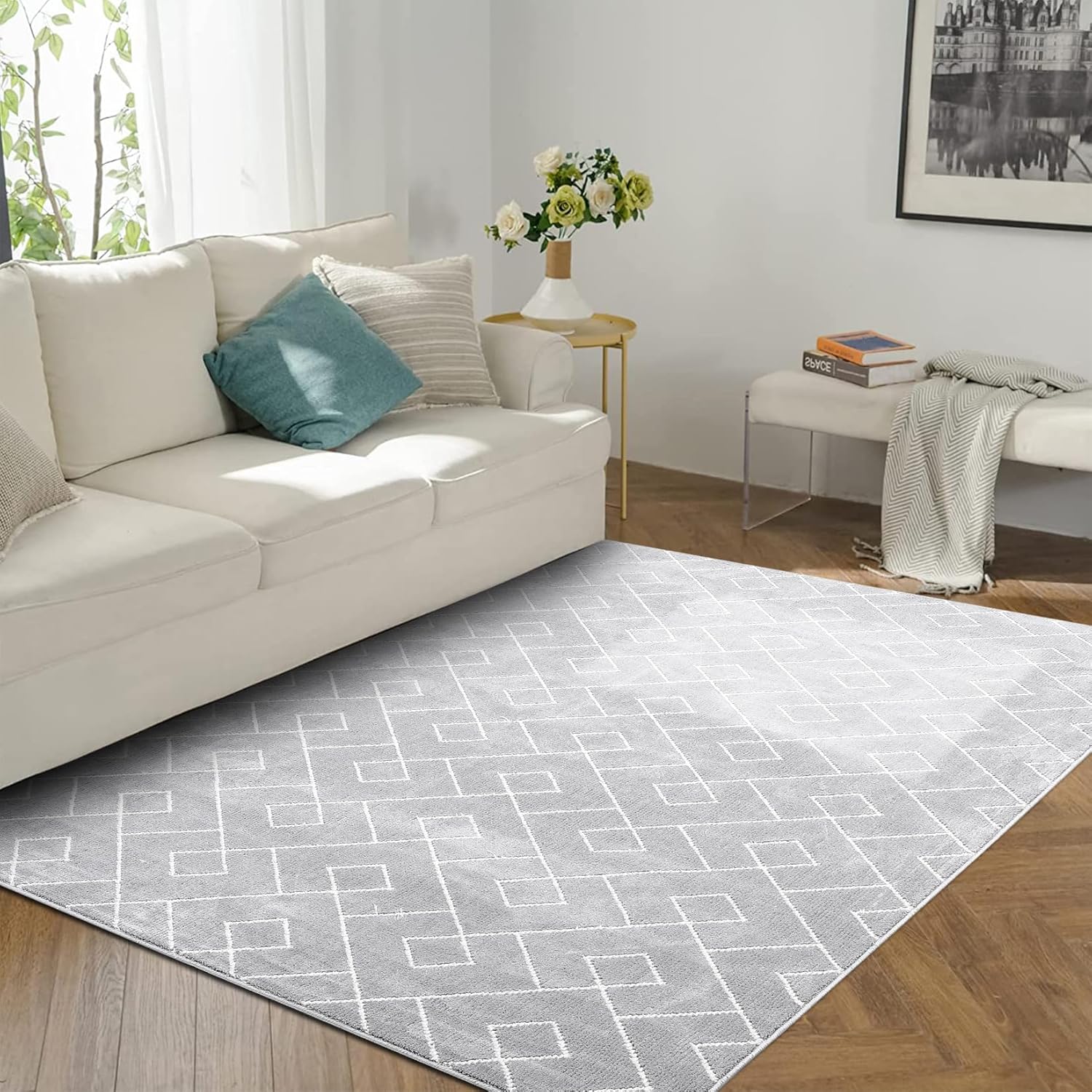 Amazon.com: GAOMON 5x8 Rug for Living Room Throw Rugs for Bedroom Shag ...