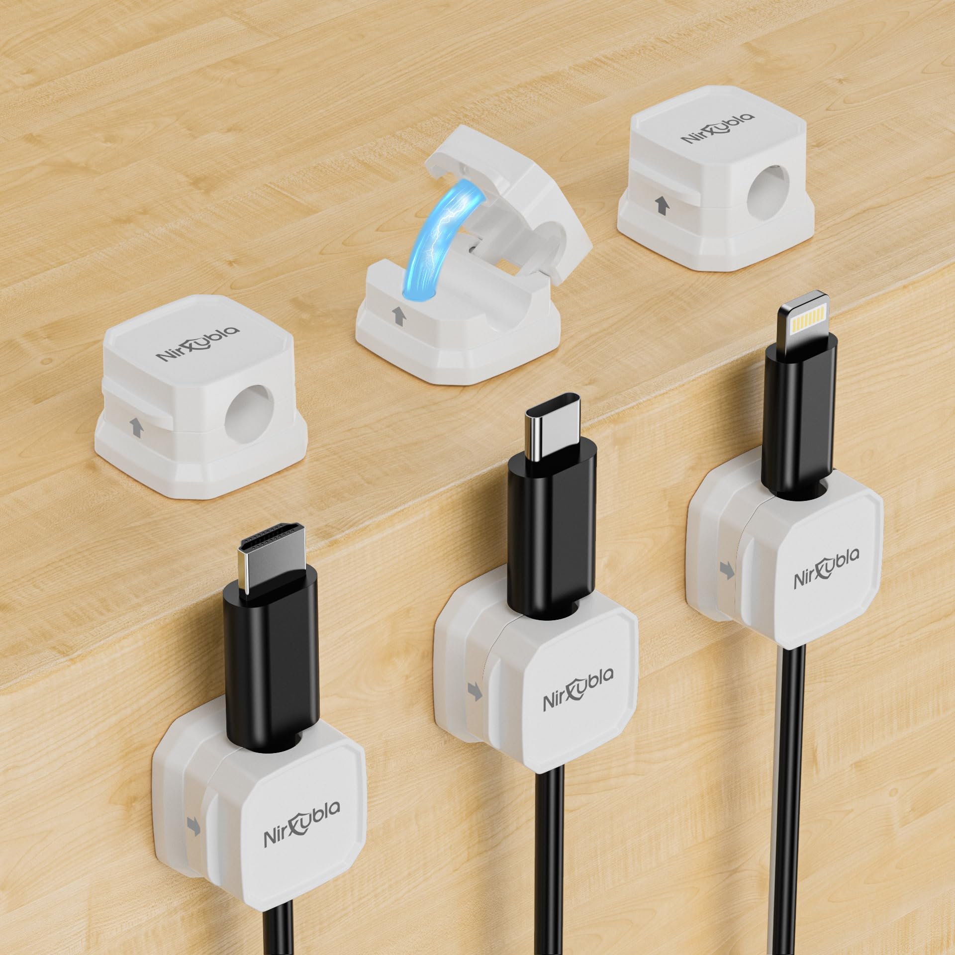 Amazon.com: [6 Pack] Magnetic Cable Clips, Easy to Adjust Cables ...