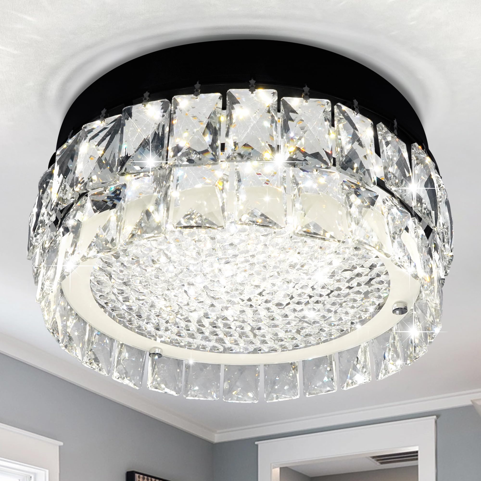 Crystal Ceiling Light,Ceiling Light Fixture LED Chandelier for Bedroom ...