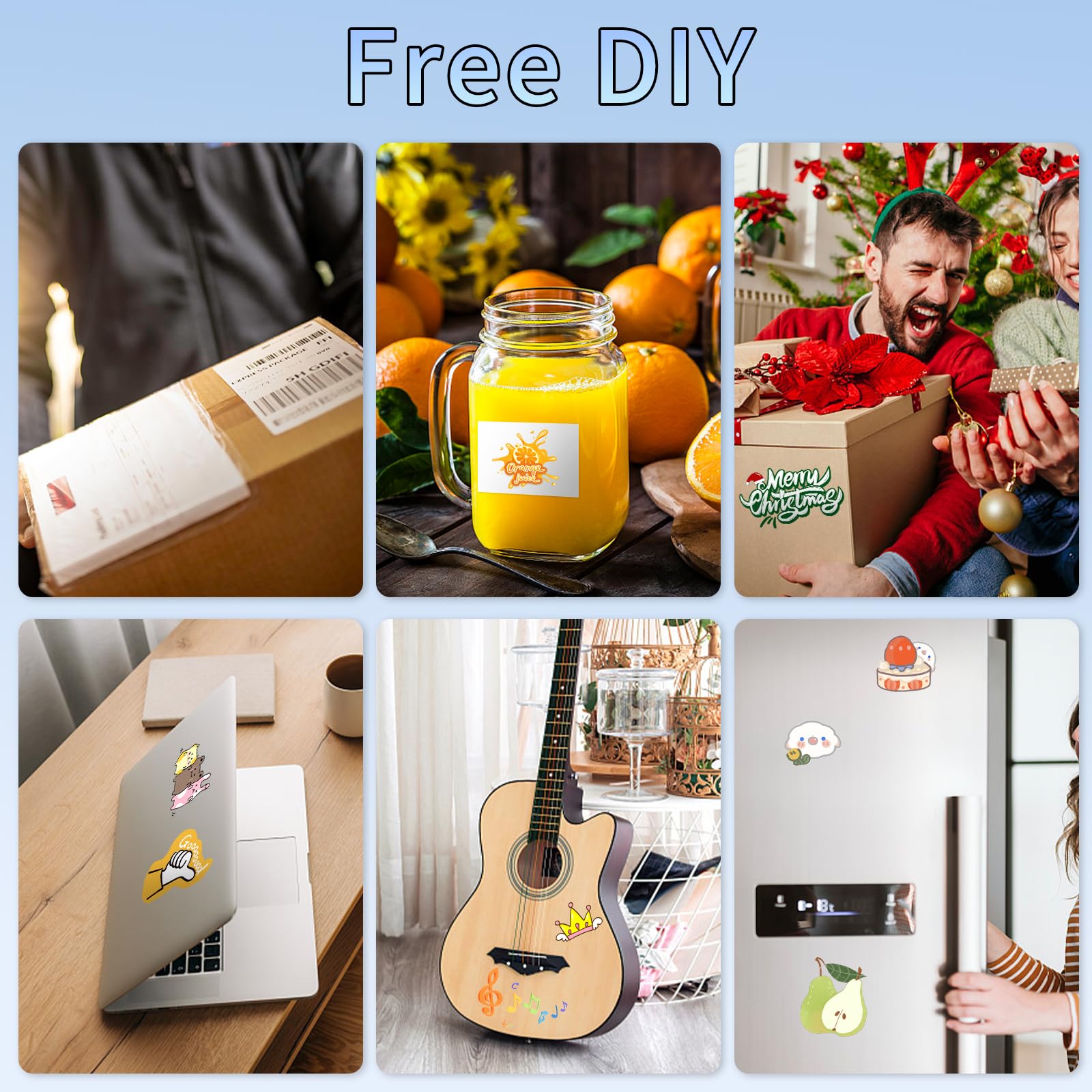 Snapklik.com : Full Sheet Sticker Paper, 8.5" X 11" Full Page Labels ...