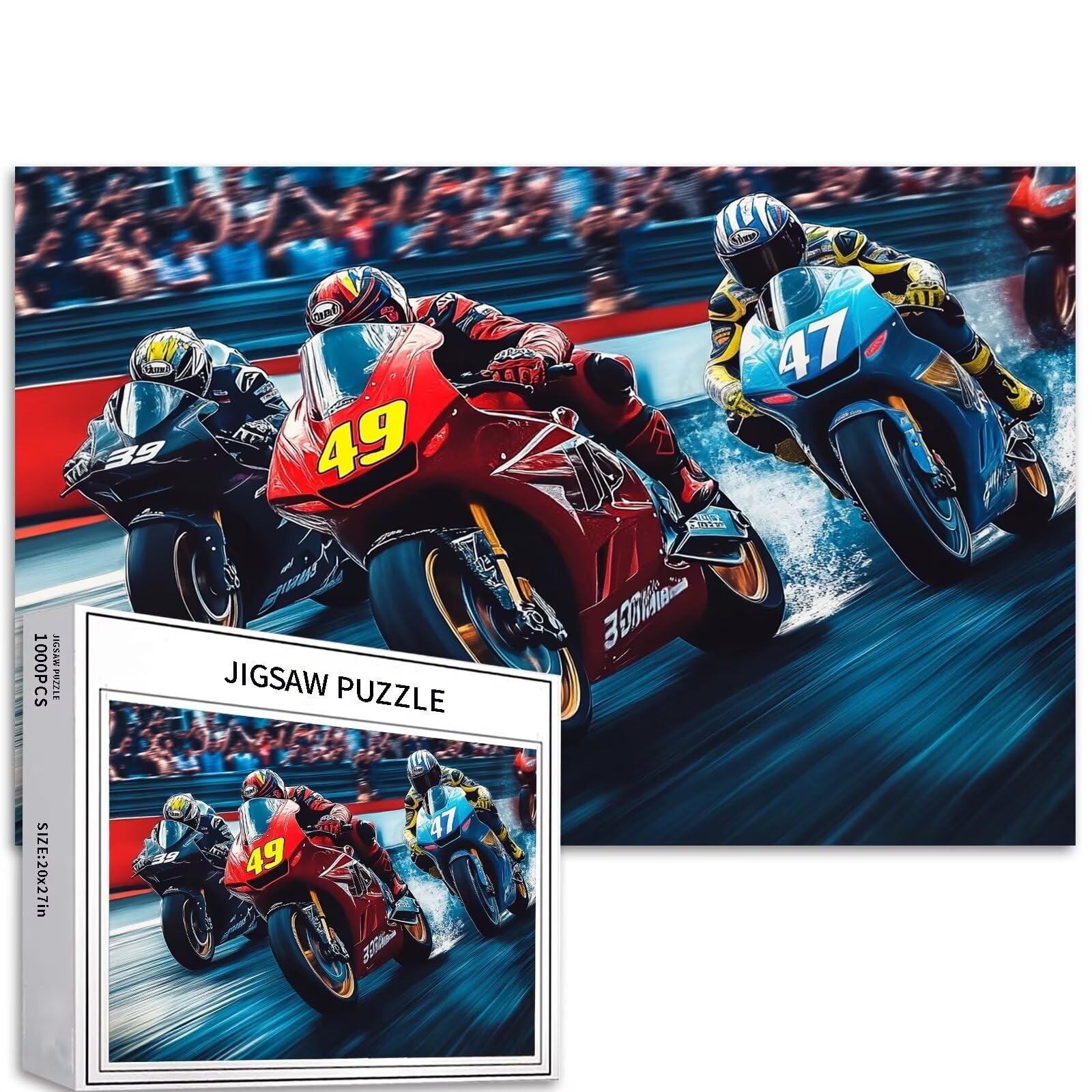 Amazon.com: 1000 Piece Motorcycle Racing Jigsaw Puzzles for Adults 27× ...