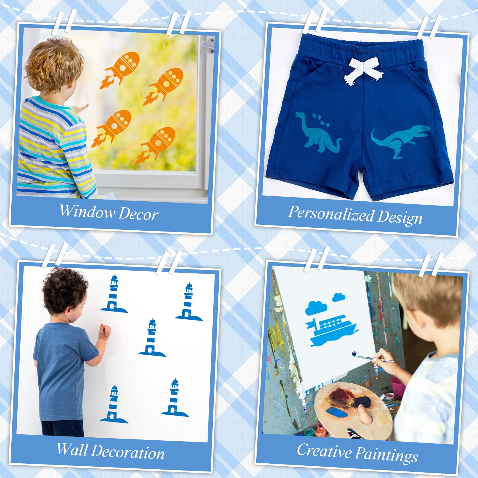 Snapklik.com : 24 Pieces Stencils For Kids 8 Inches Drawing Stencils ...
