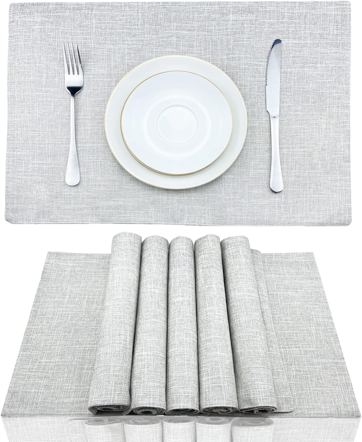 Amazon.com: Weabetfu Cloth Placemats Set of 6 Heat Resistant Dining ...
