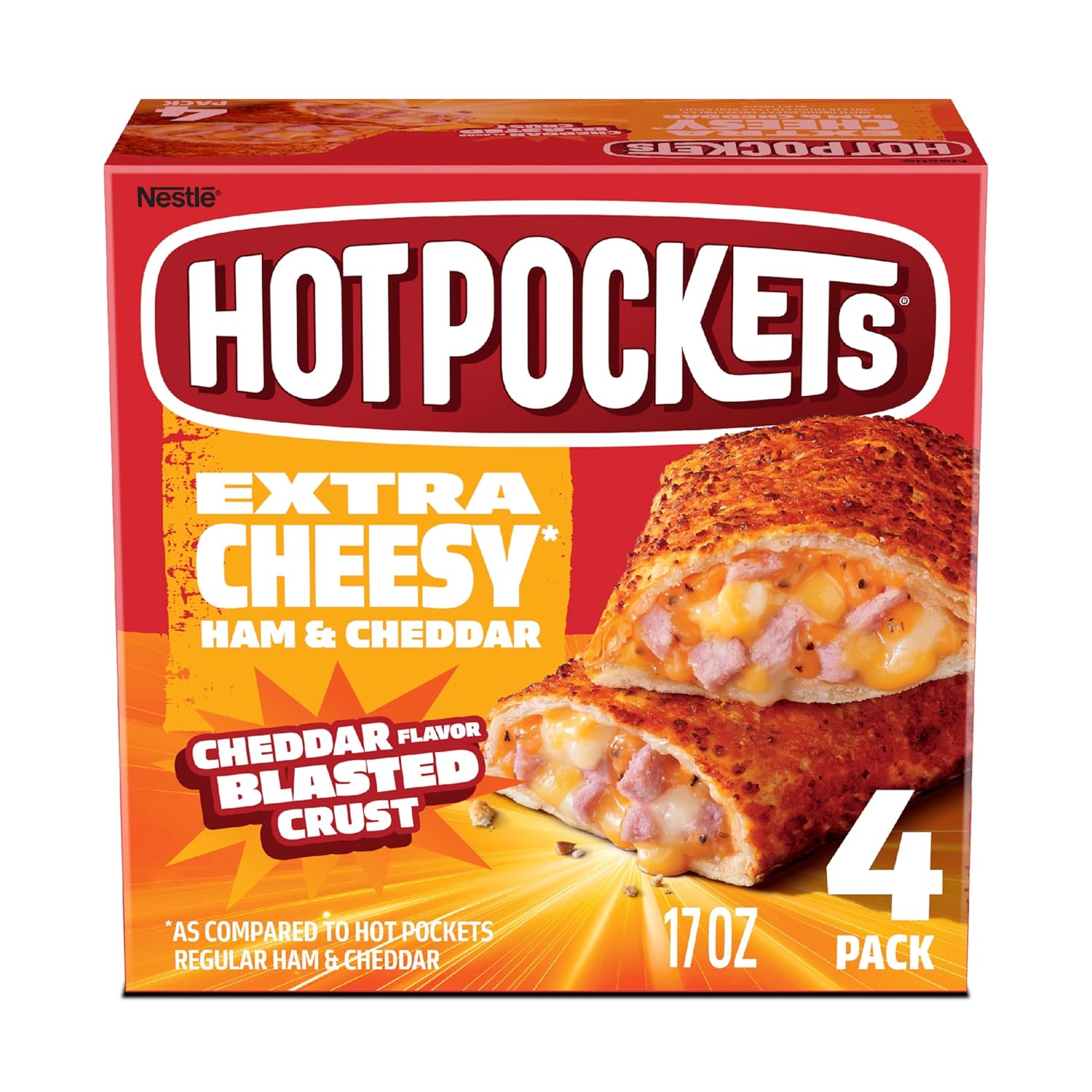 Amazon.com: Hot Pockets Extra Cheesy Ham and Cheddar, Hot Pockets Ham ...