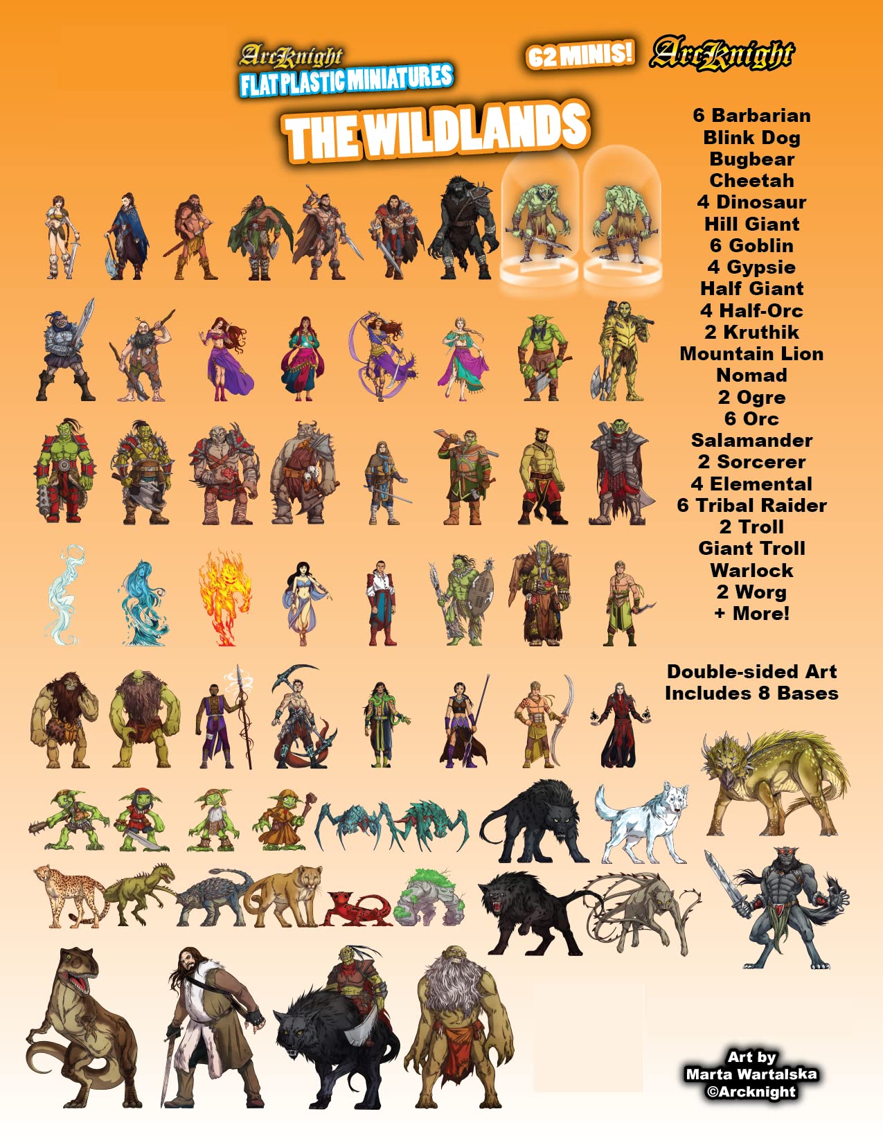 Snapklik.com : Arcknight Flat Plastic Miniatures: Wildlands; 62 Unique ...