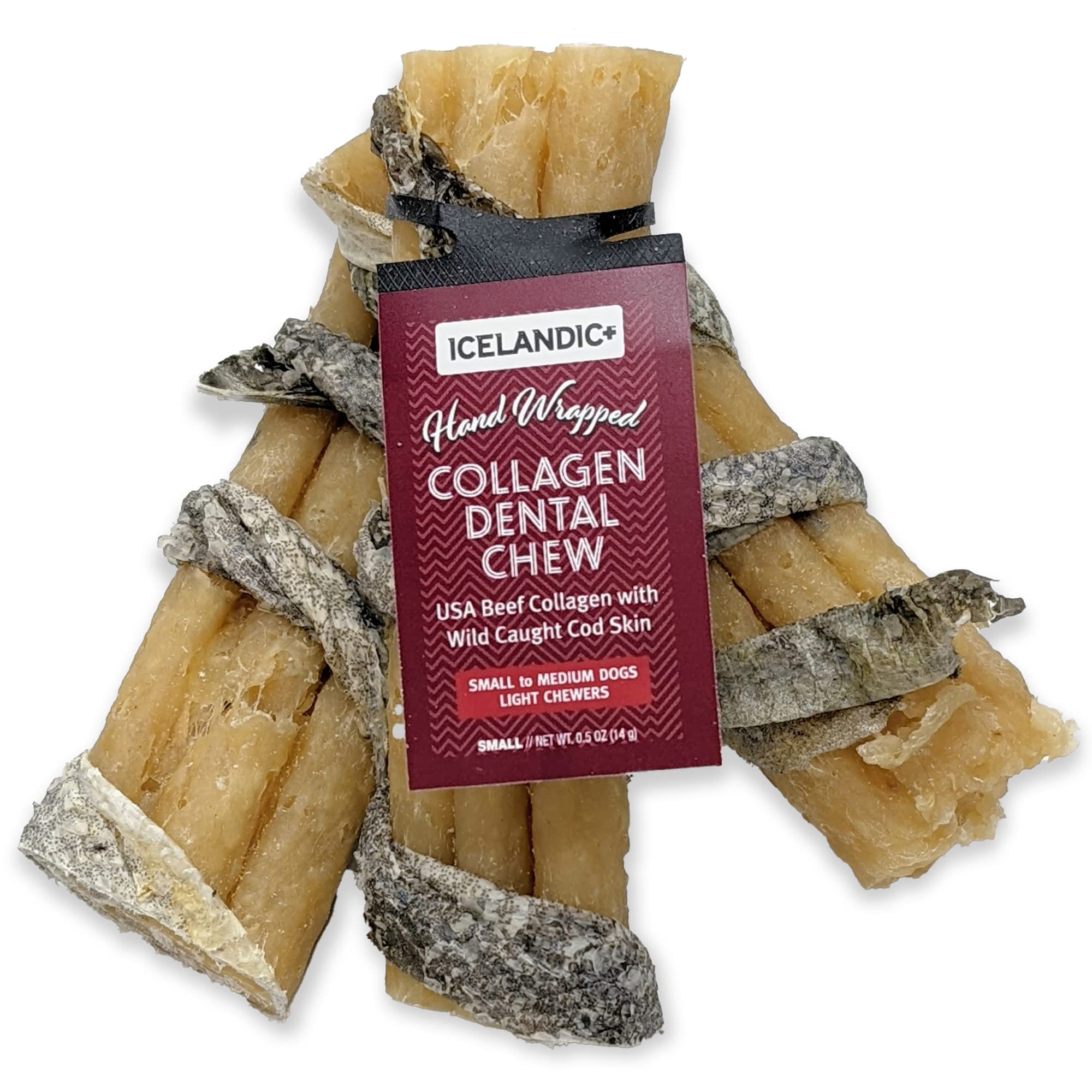 Amazon.com : Icelandic+ Beef Collagen Dental Chew Stick Wrapped with ...