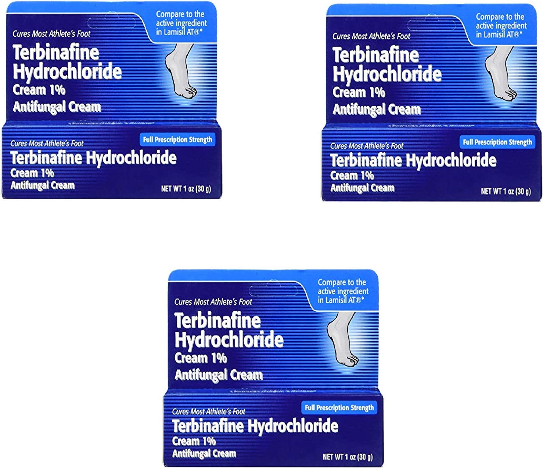 Amazon.com: Terbinafine Hydrochloride AntiFungal Cream 1% (1 oz.) (3 ...