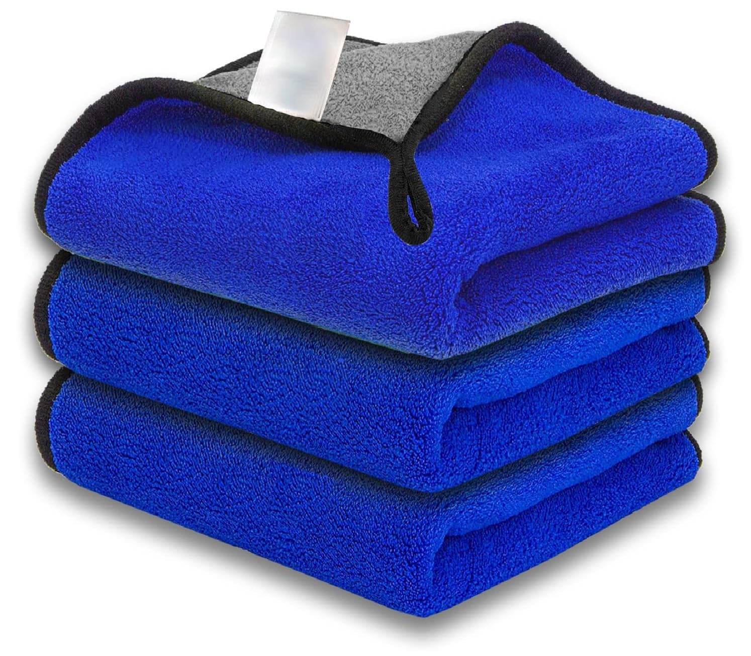 RideoFrenzy Blue Microfiber Cloth for Car Cleaning-1000 GSM Extra Thick ...