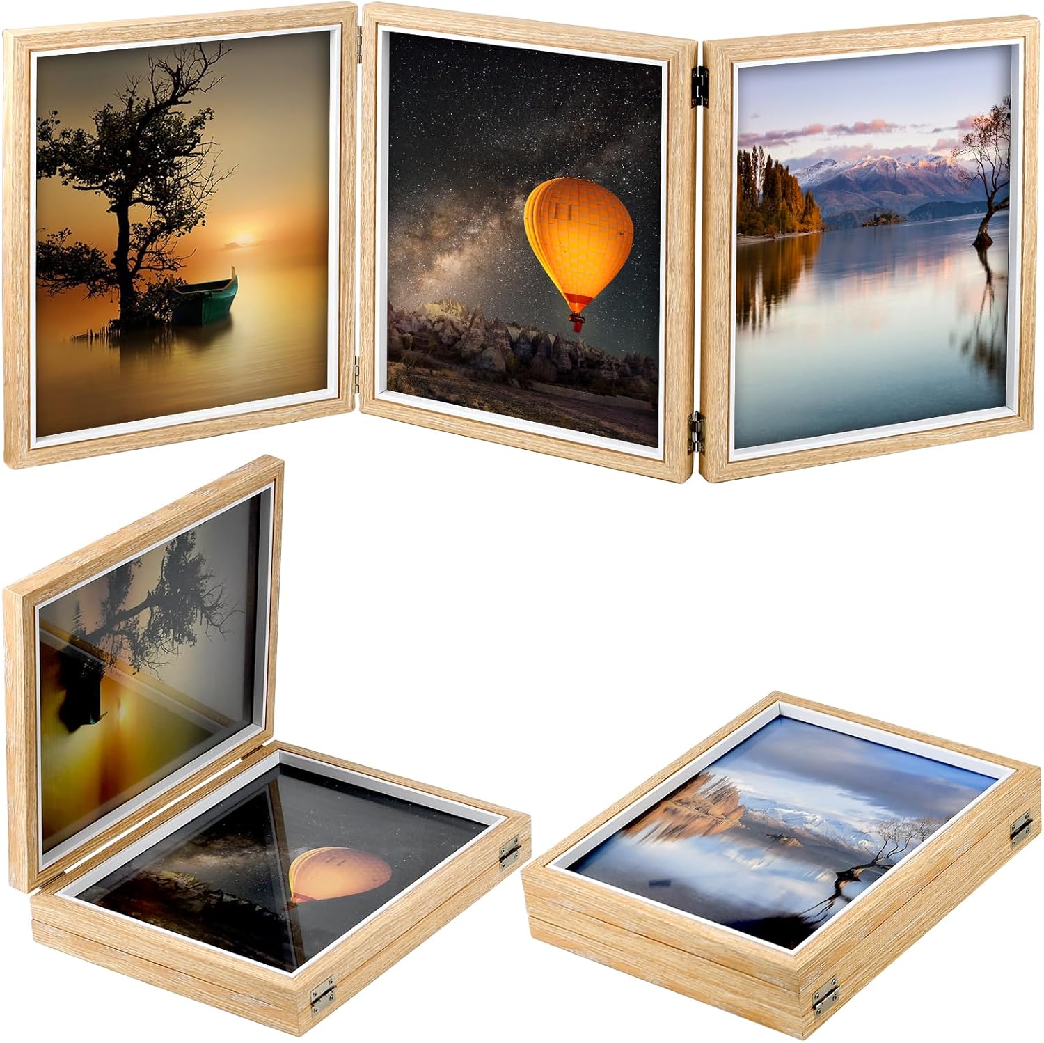 Amazon.com - HOMEPIC 8x10 Triple Picture Frames Hinged 3 Photos Frame ...