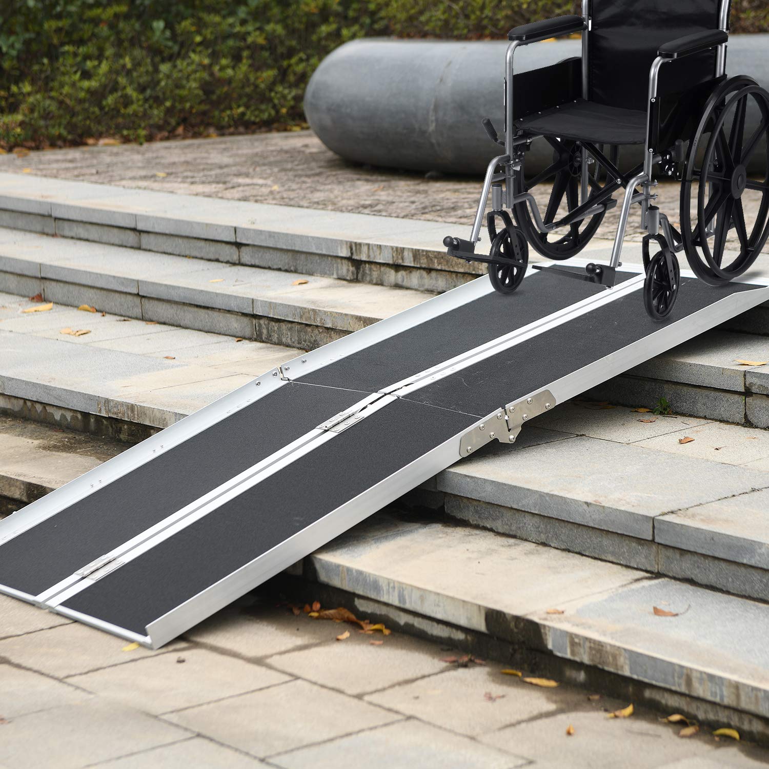 6FT Wheelchair Ramp Non-Slip Portable Aluminum Alloy Ramp, 800 lbs ...