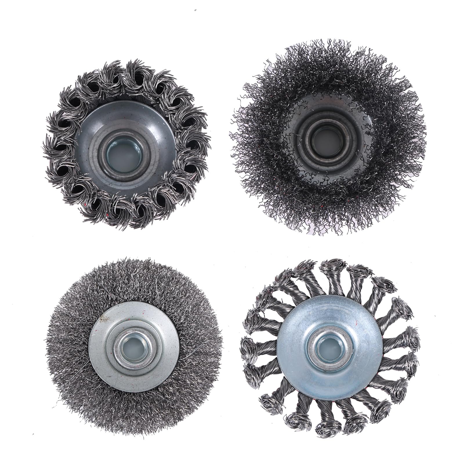 Snapklik.com : 4Pc Wire Wheel For Angle Grinder Set - 4" & 3" Wire Cup ...