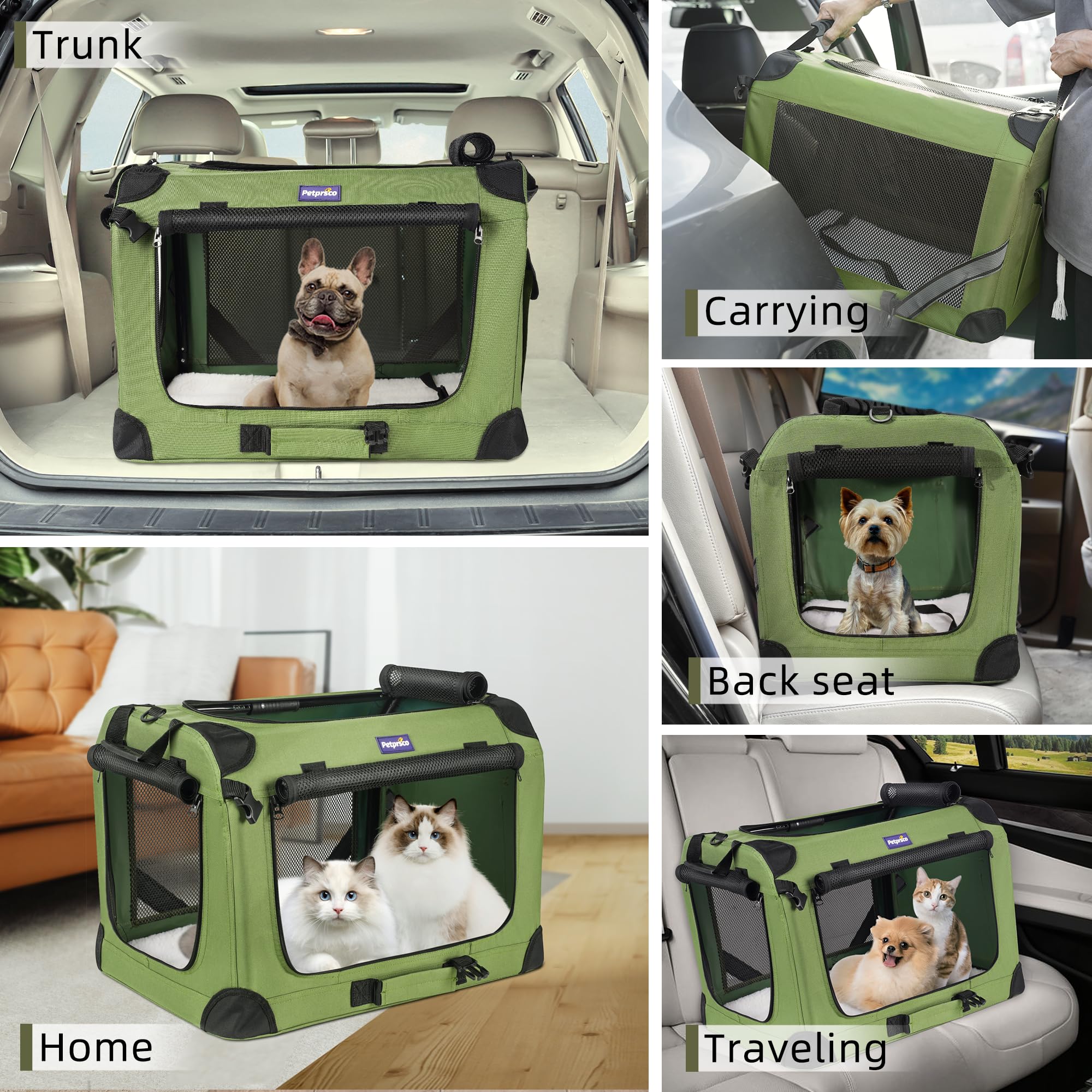 Petprsco Large Cat Carrier for 2 Cats Small Medium Dogs, Soft Pet ...
