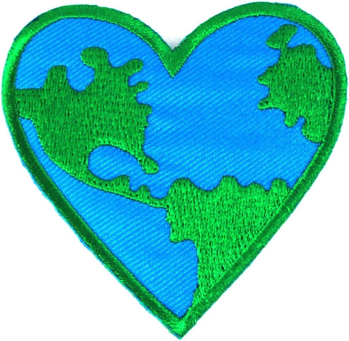 Amazon.com: Love Earth Heart Embroidered Iron on Patch Save Nature ...