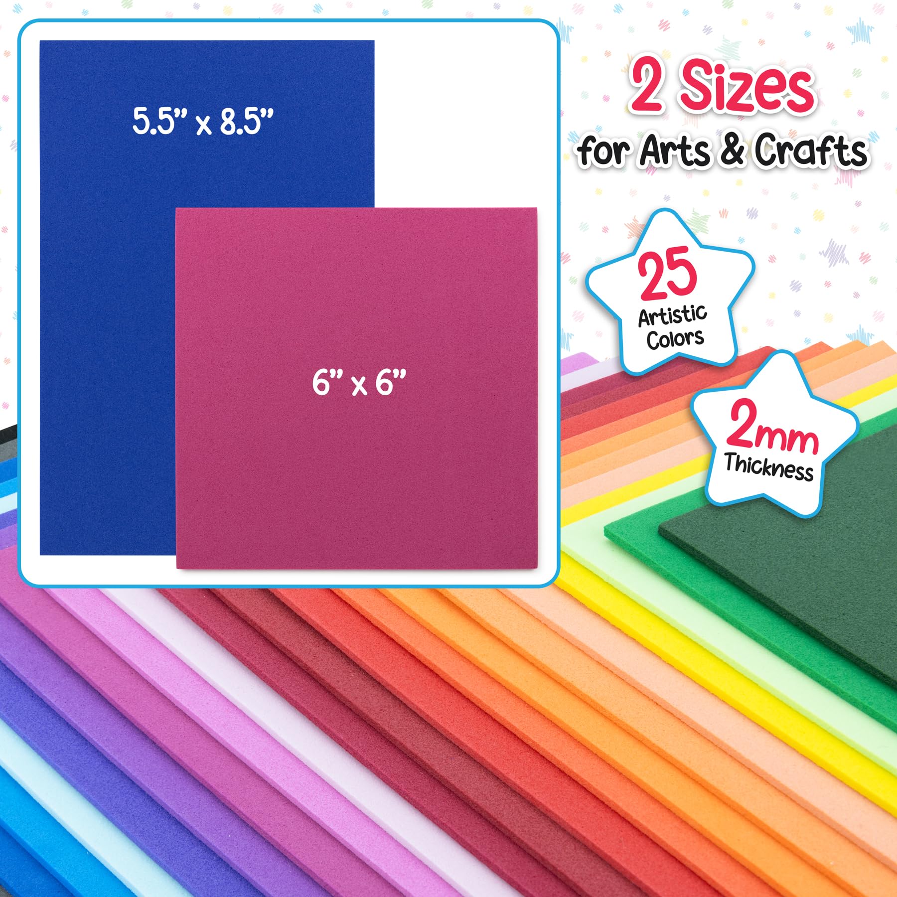 Snapklik.com : Hygloss Colorful Craft Foam Sheets - 100 Pack