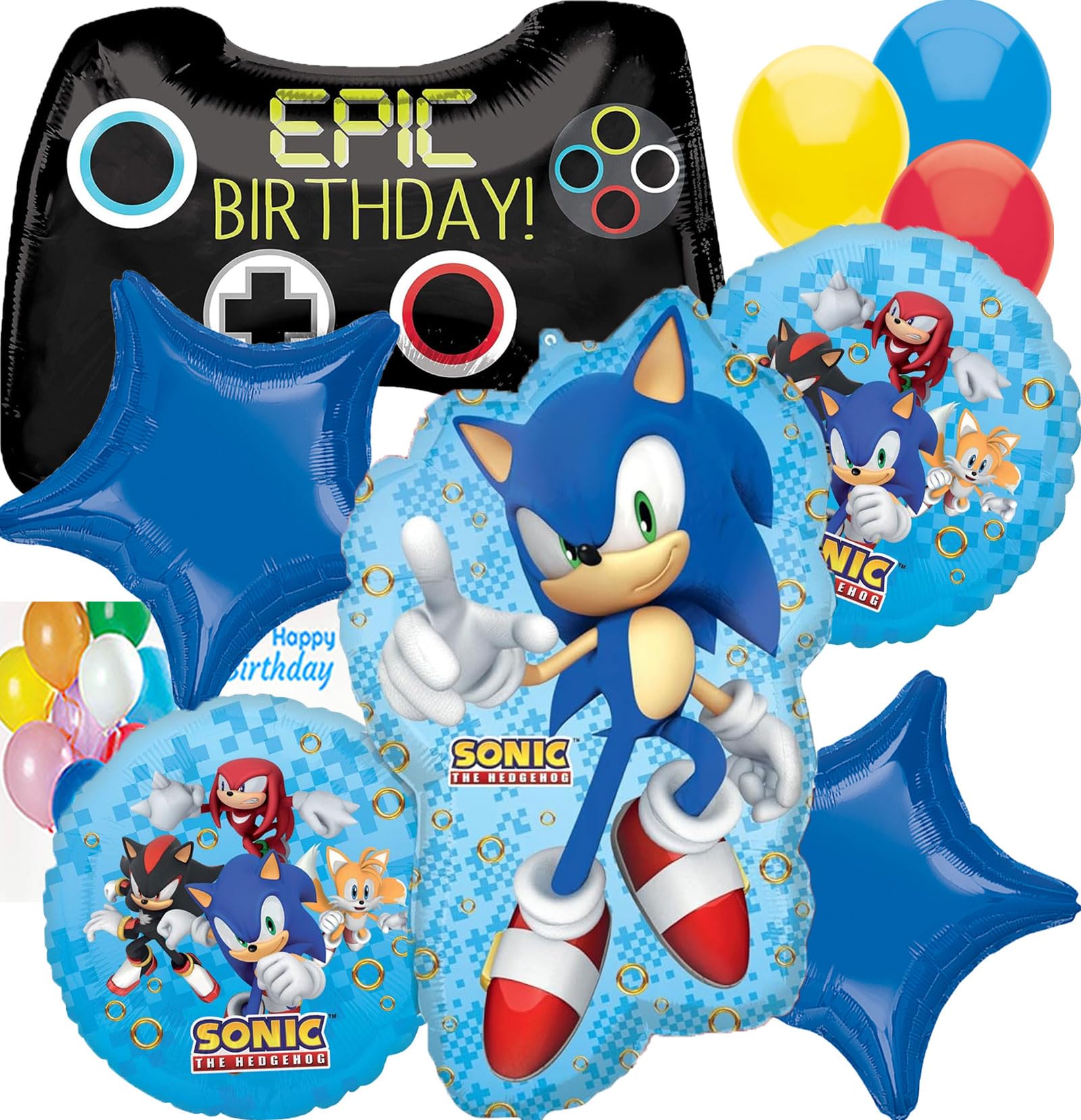 Snapklik.com : Anagram Sonic Hedgehog Bouquet Of Balloons, Multicolor ...
