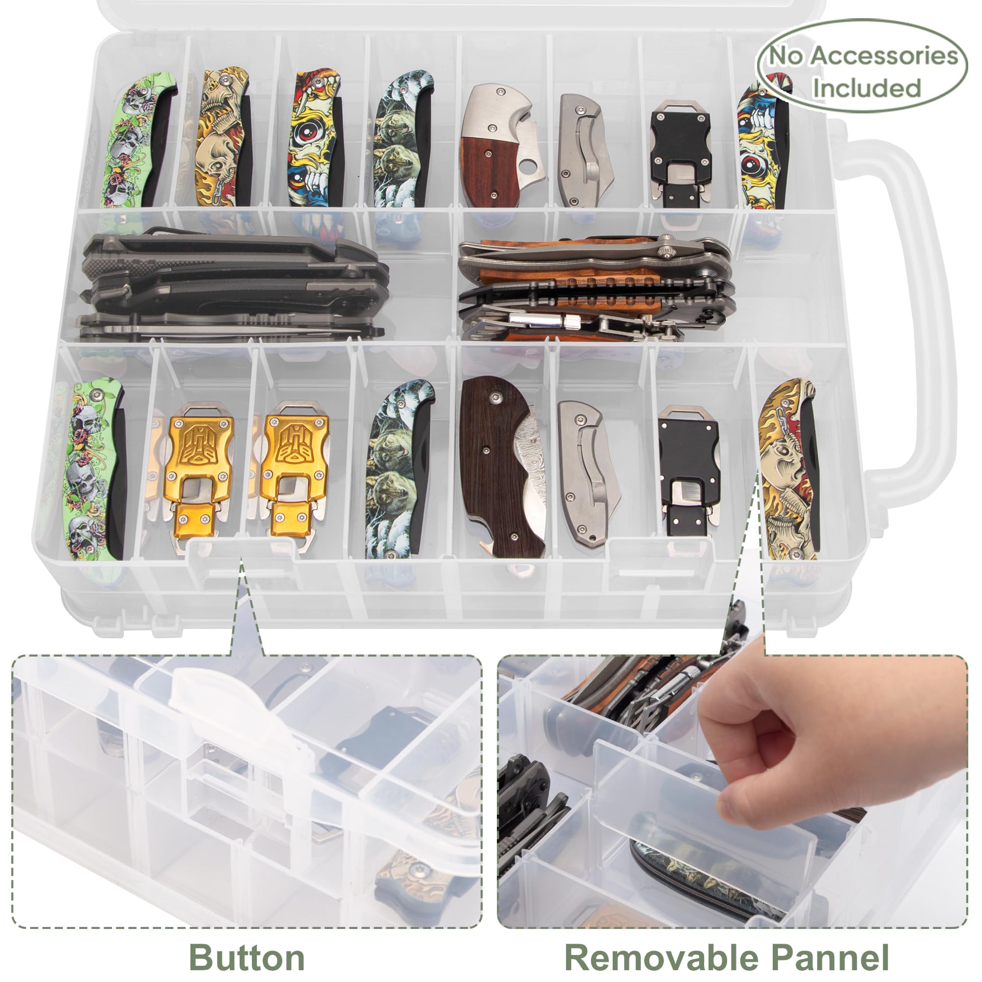 Snapklik.com : Knife Display Case For 72+ Pocket Knives Transparent ...