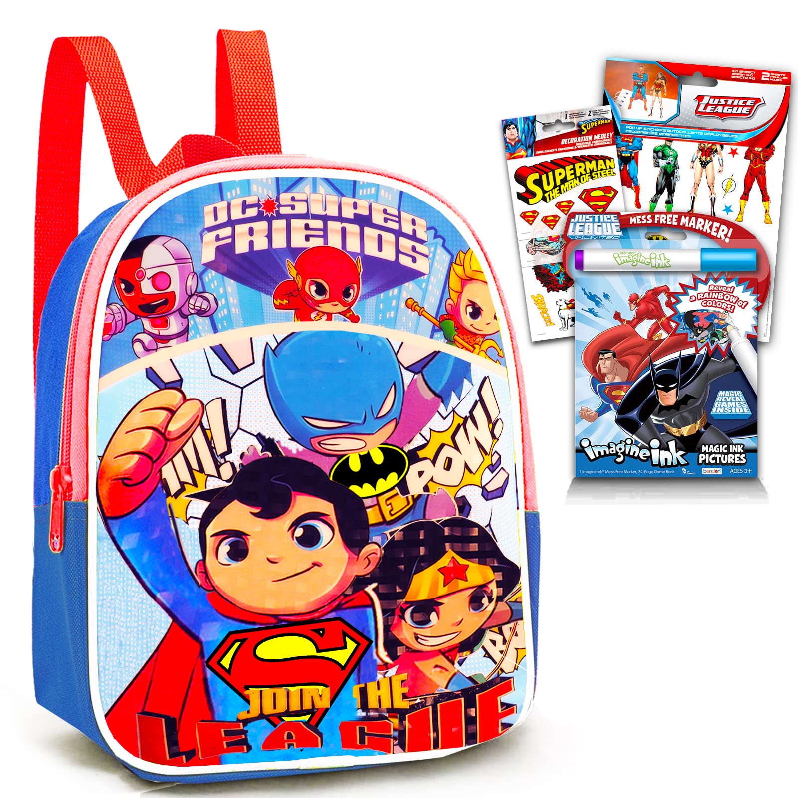 Dc Shopsuperman And Friends Mini Backpack Toddler Preschool Bundle 11 ...