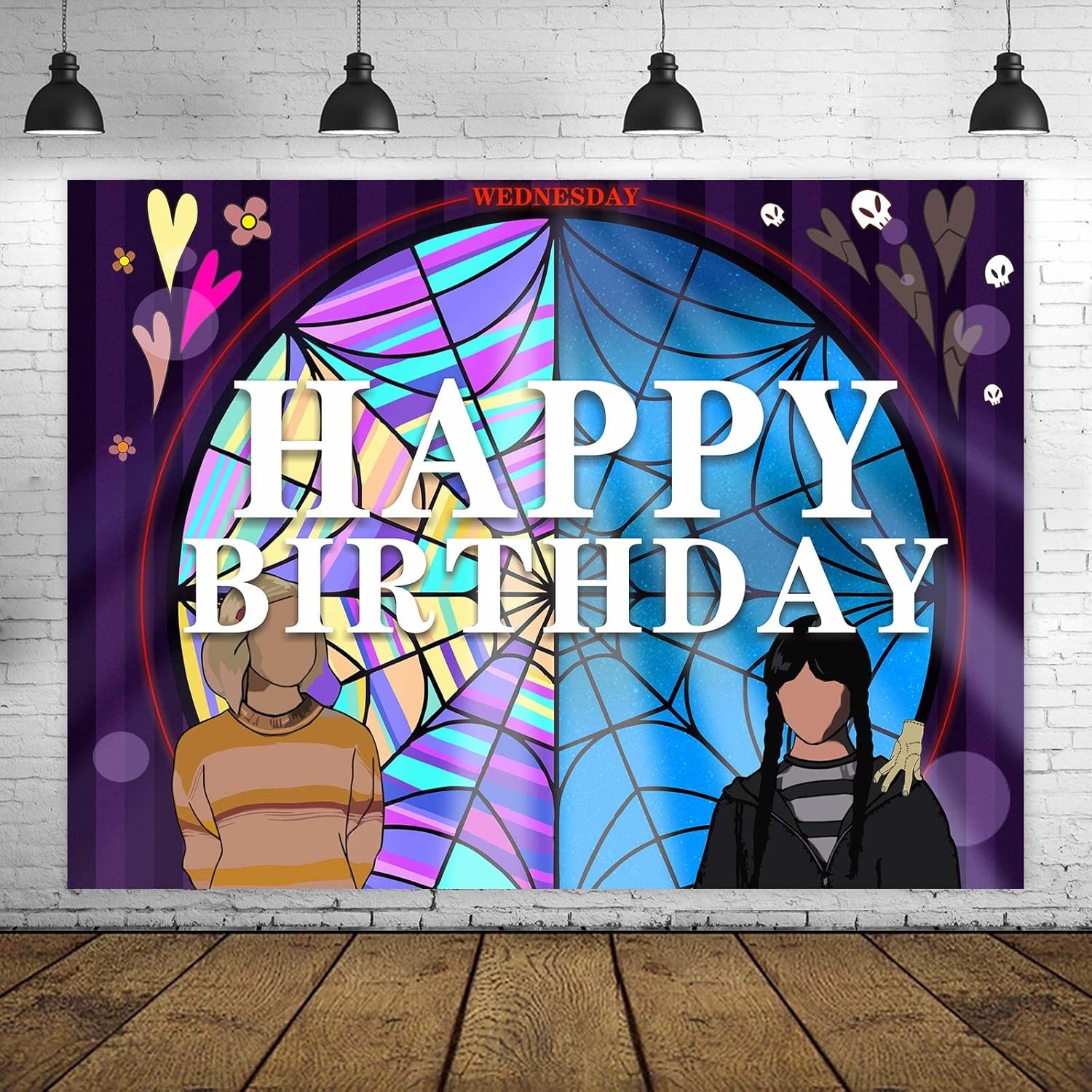 Amazon.com: Wednesday Banner Happy Birthday Backdrop Horror Fantasy TV ...