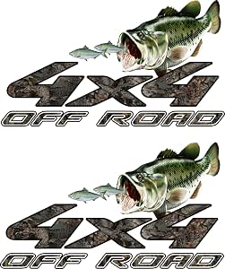 Amazon.com: 4x4 Truck Offroad Decal Cast Vinyl 10 yr Oak Camo Bass ...