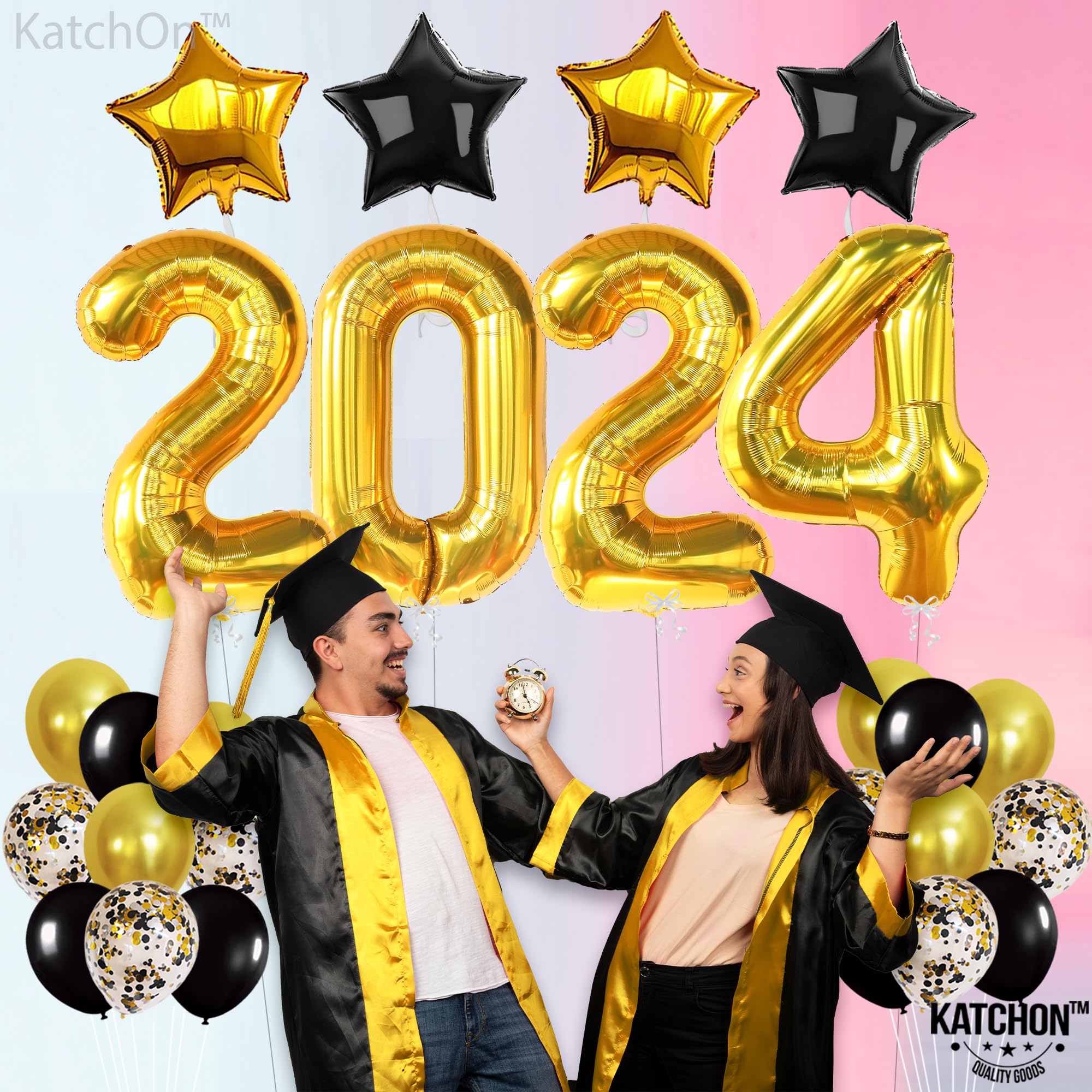 Snapklik.com : Gold 2024 Balloons Set - Huge 40 Inch, Pack Of 35 2024 ...