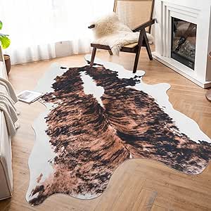 Amazon.com: LIVEBOX Large Faux Cow Print Fur Cowhide Rug, 5.3x6.2 Feet ...