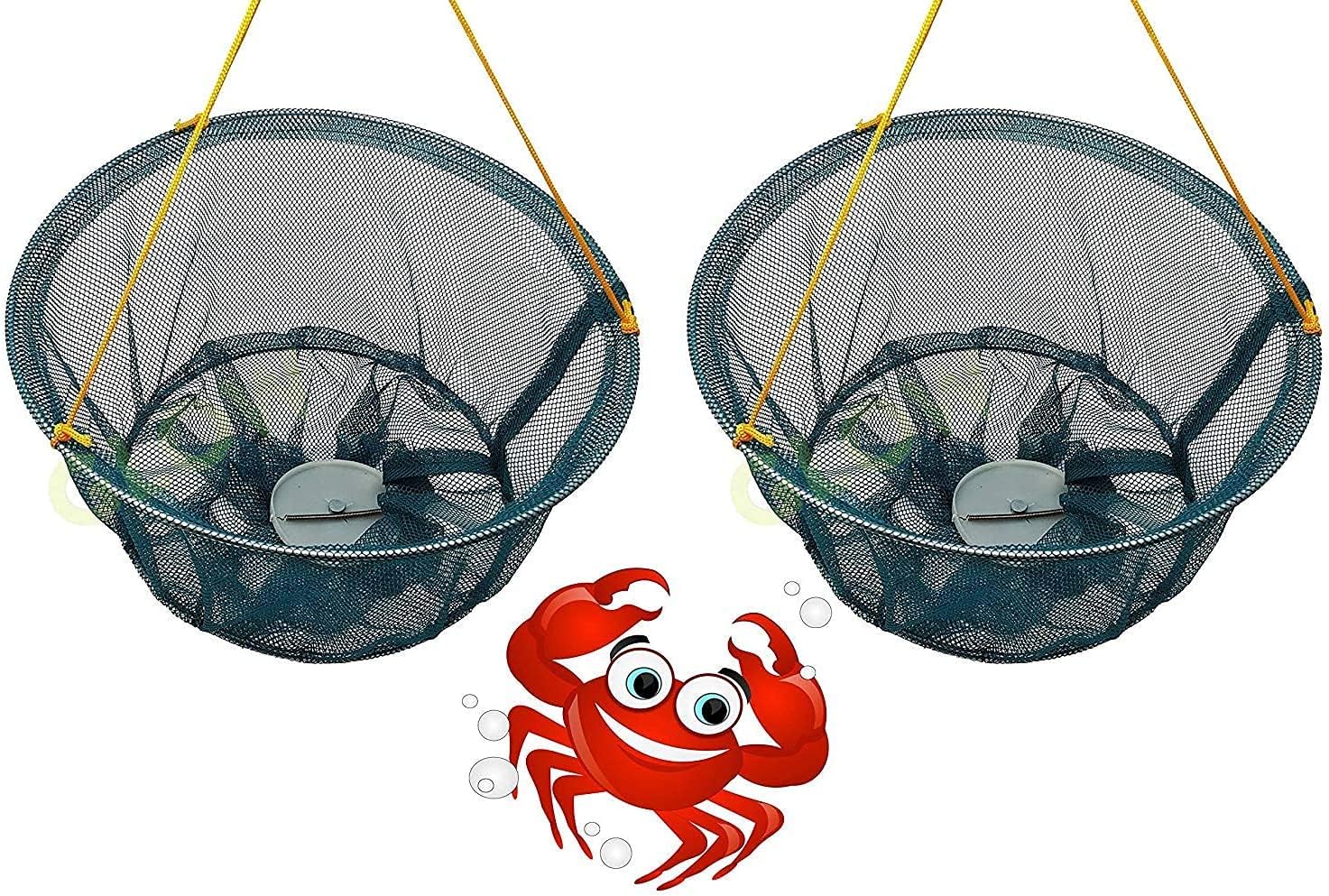 Ossian Crab Drop Nets with Spring Loaded Bait Holder – Set of 2 Large ...