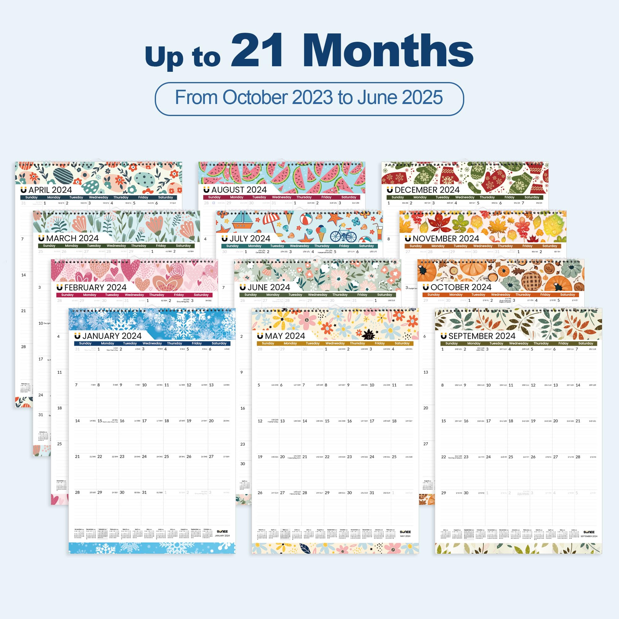 Snapklik.com : SUNEE 2024-2025 Large Wall Calendar 2275x155