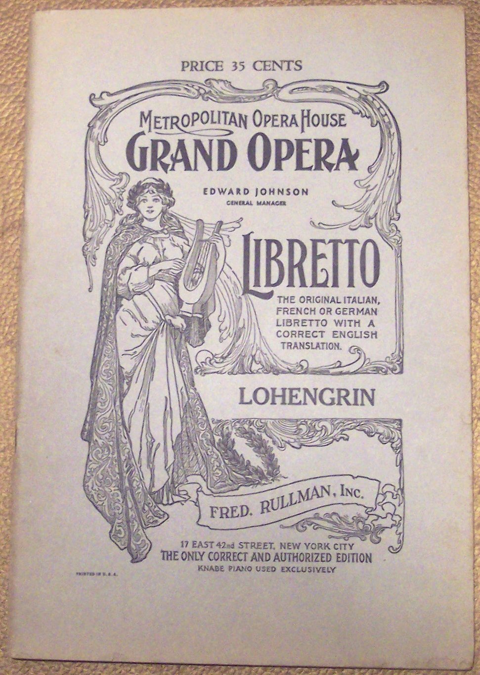 Lohengrin Libretto the Original Italian, French or German Libretto with ...