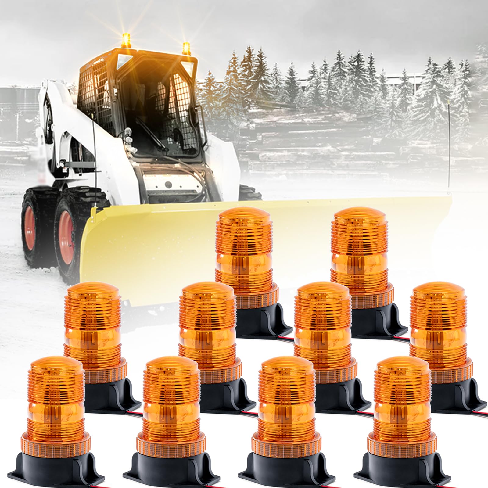Snapklik.com : 10-Pcs 30 LEDs Amber Forklift Beacon Strobe Light ...