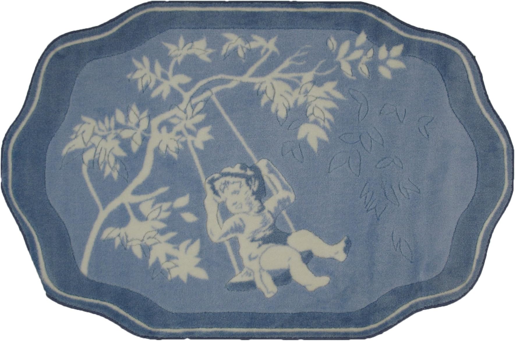 Amazon.com: Fun Rugs Blue Toile Accent Rug, 39-Inch by 58-Inch : Home ...