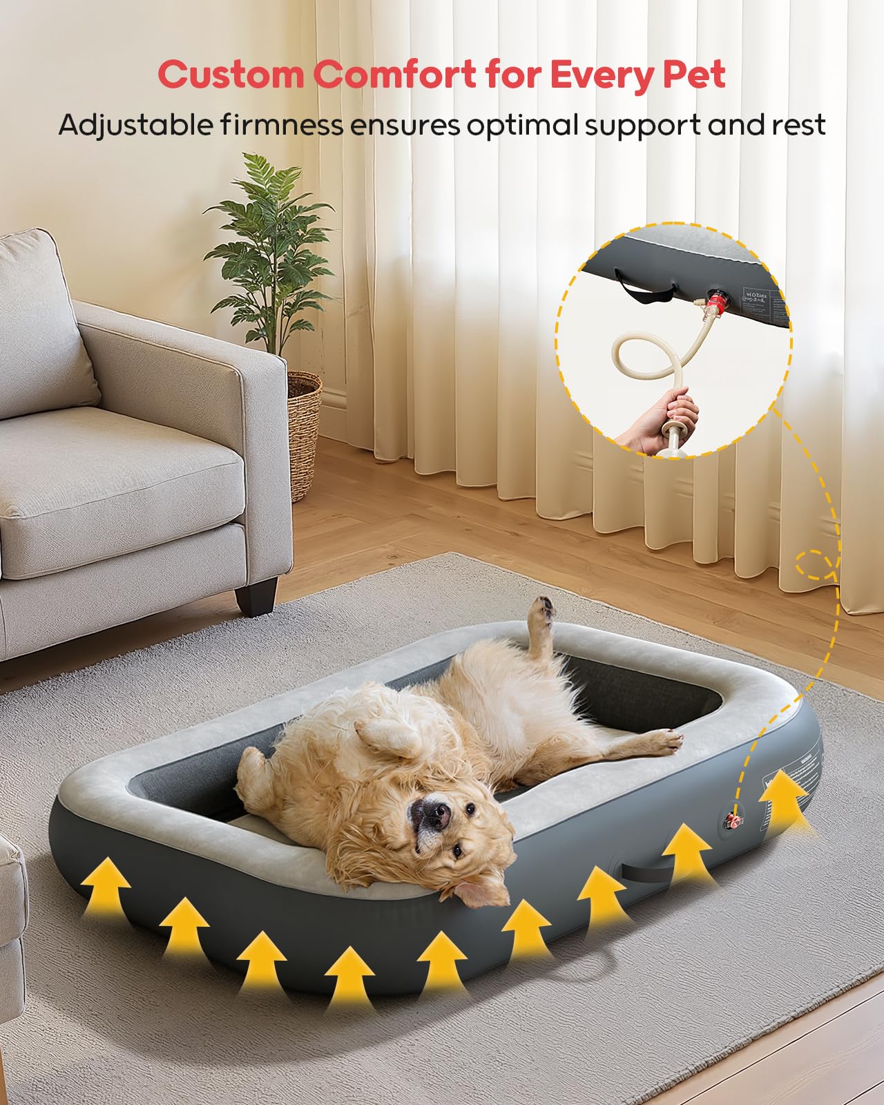 Snapklik.com : QPAU 47 In Inflatable Dog Bed For Home Travel And Outdoor