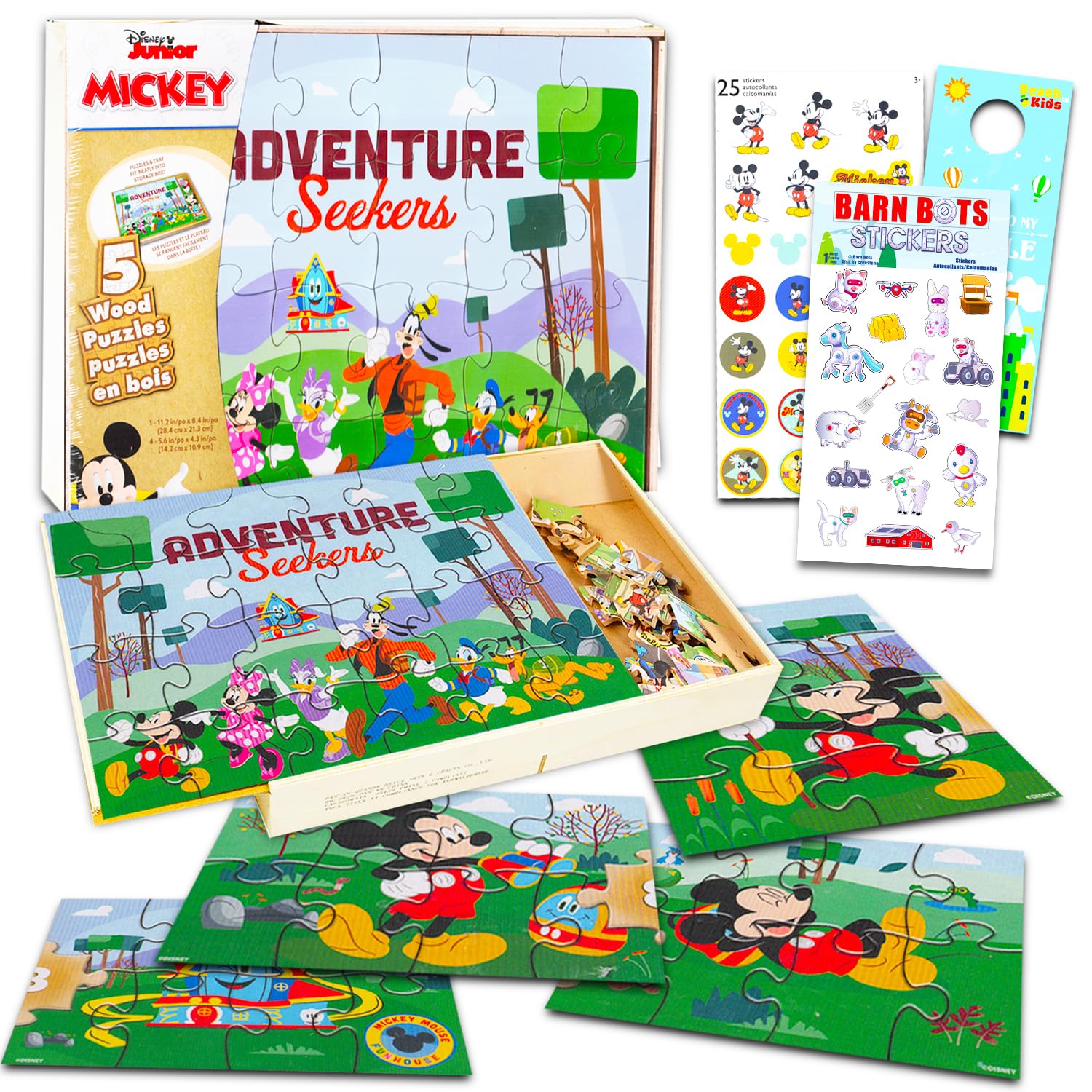 Amazon.com: Mickey Mouse Wooden Puzzle 5 Pack - Mickey Mouse Wood ...