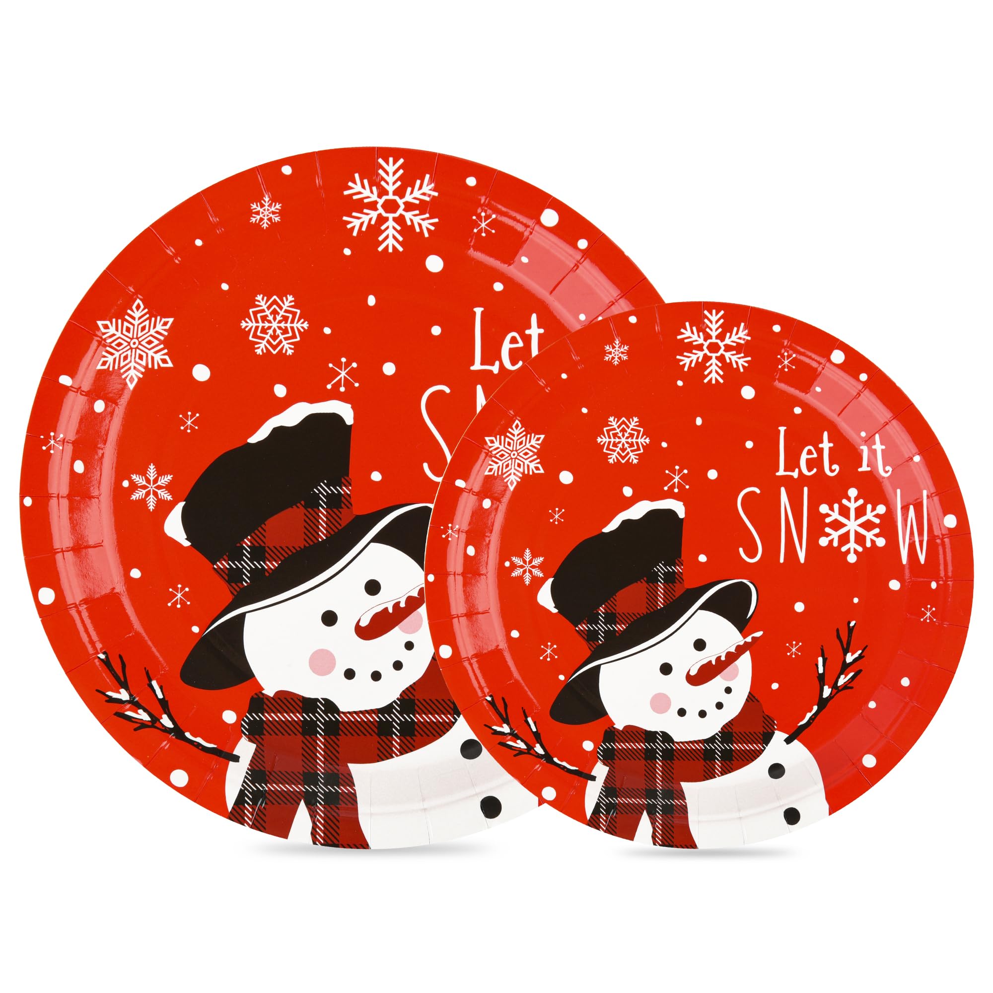 Amazon.com: Elyxio 48Pcs Christmas Snowman Party Plates Let It Snow ...